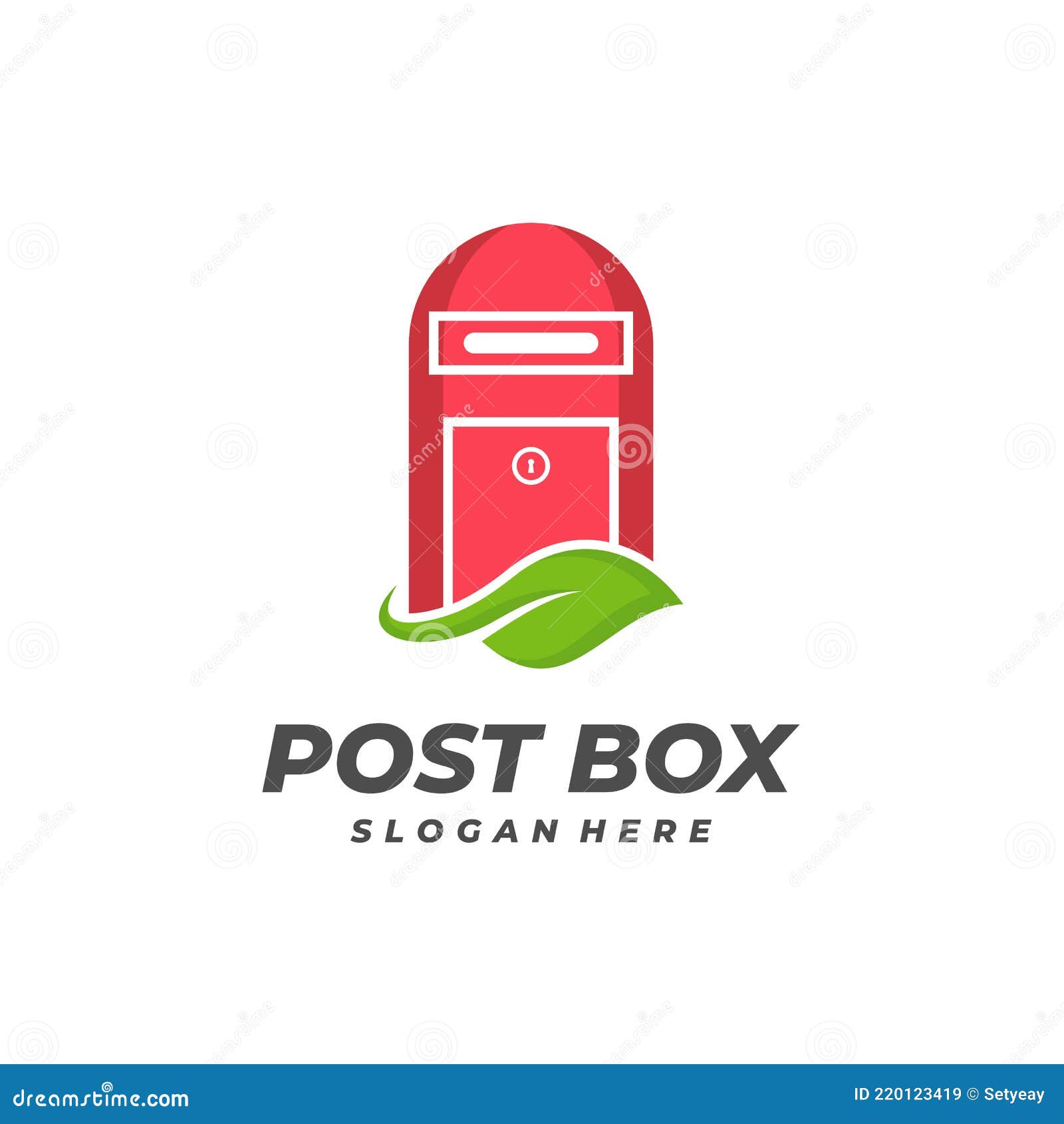 Post Box with Leaf Logo Vector Template, Creative Post Box Logo Design ...