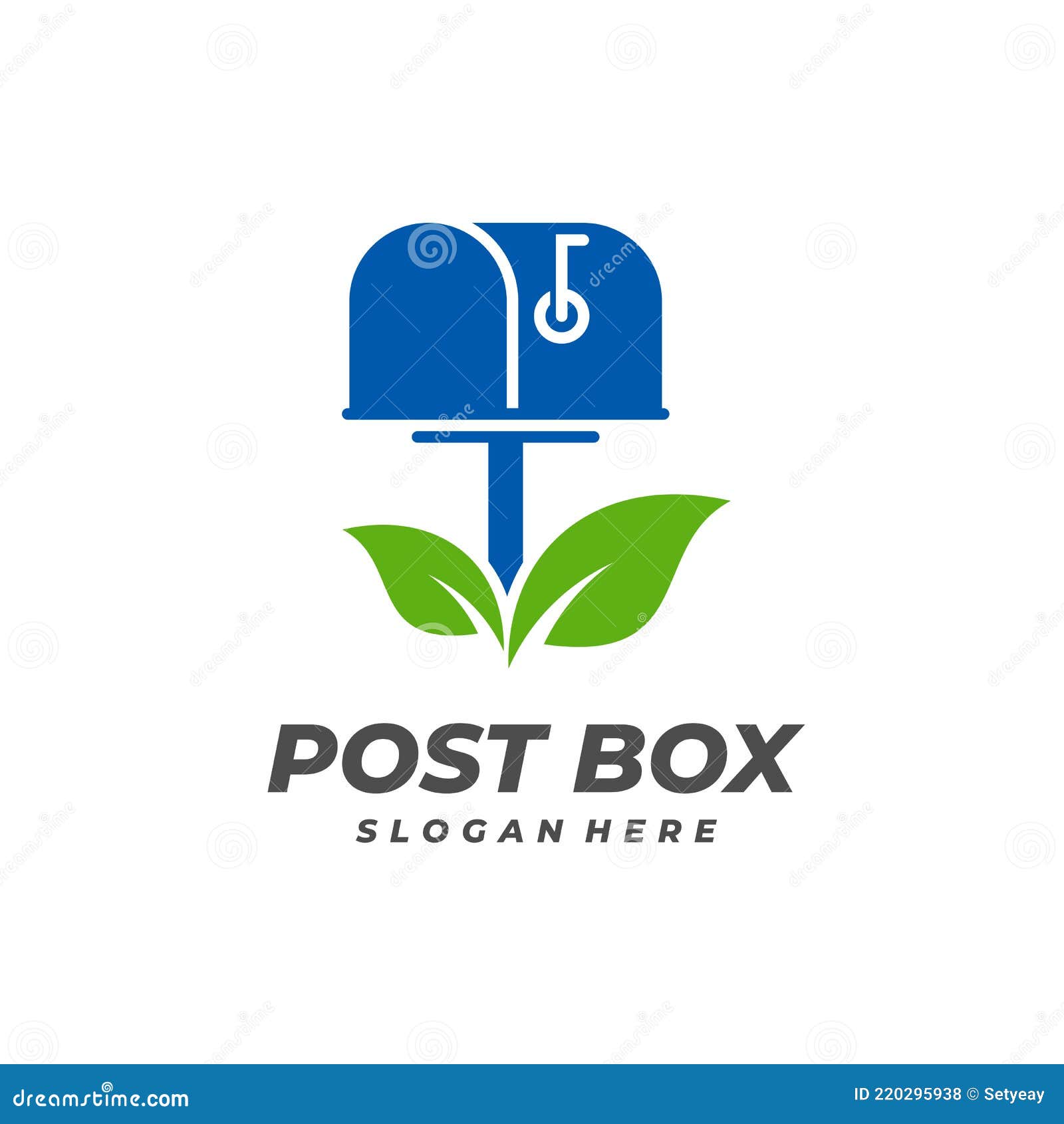Post Box with Leaf Logo Vector Template, Creative Post Box Logo Design ...