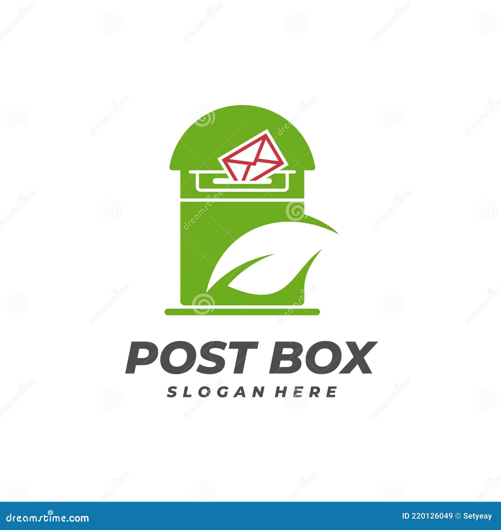 Post Box with Leaf Logo Vector Template, Creative Post Box Logo Design ...