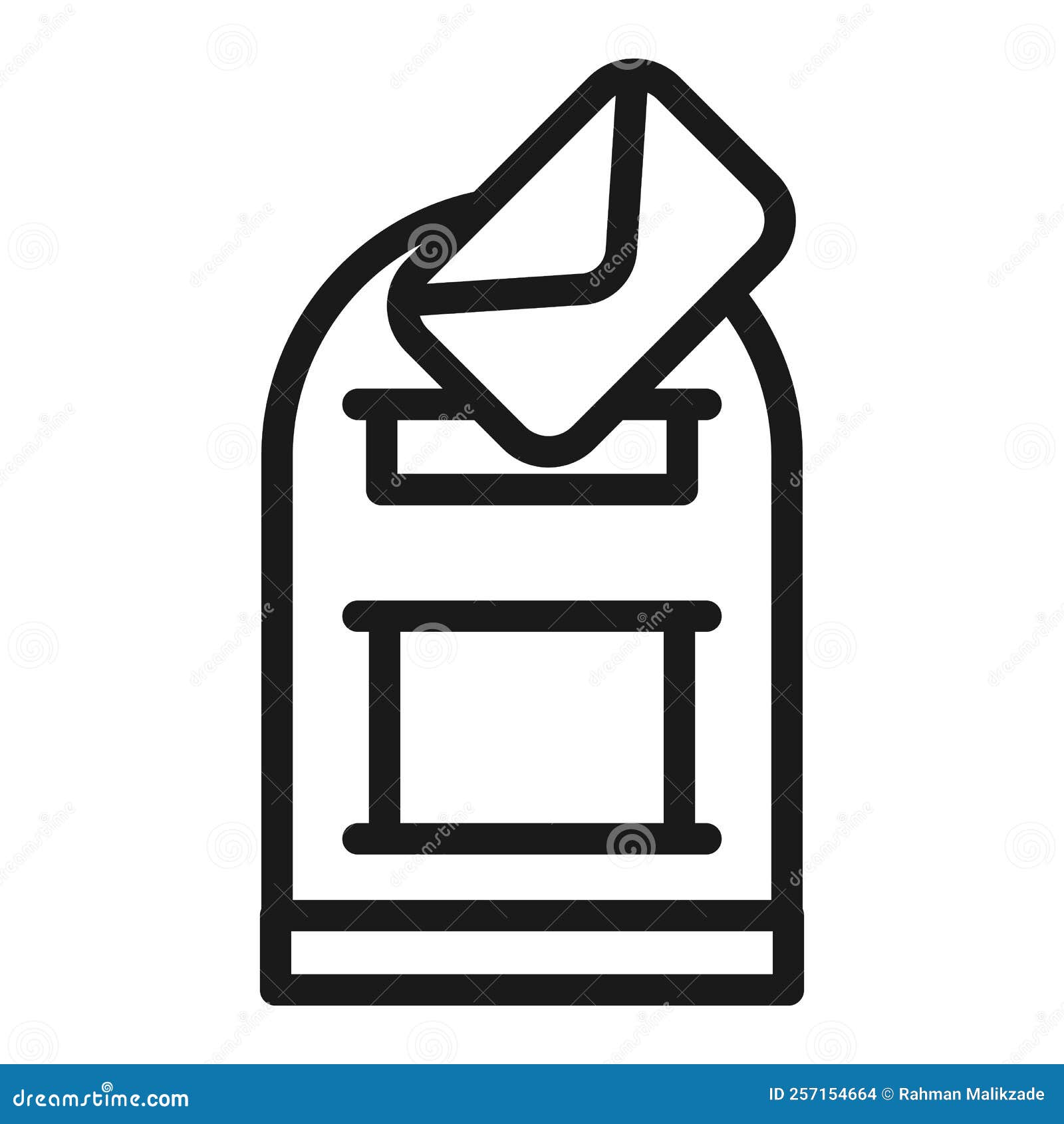 Post Box or Letter Box Icon. Mailbox Line Vector Illustration Stock ...
