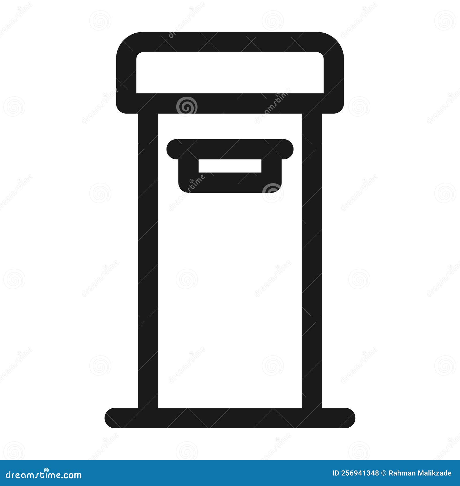 Post Box or Letter Box Icon. Mailbox Line Vector Illustration Stock ...