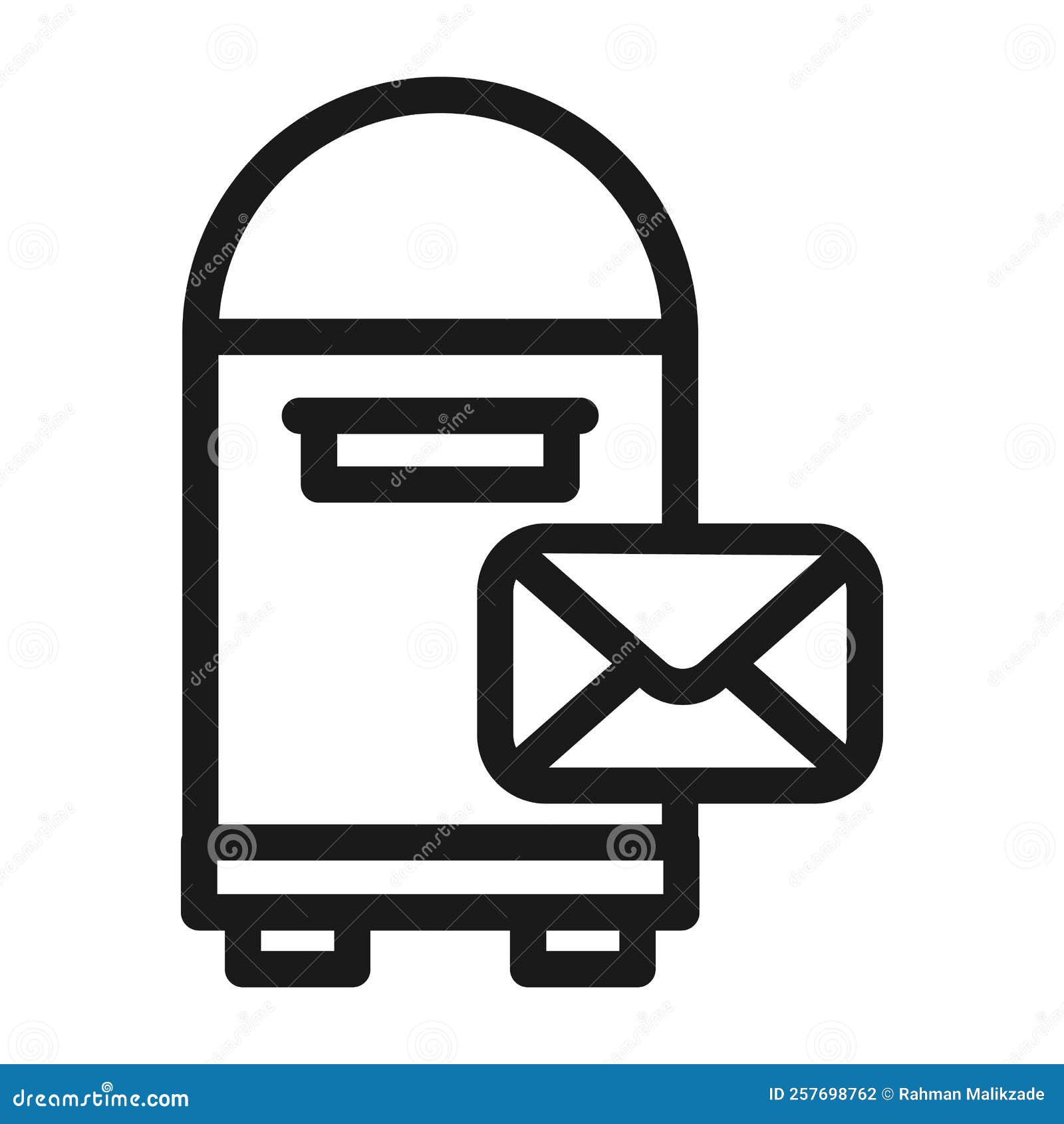 Post Box or Letter Box Icon. Mailbox Line Vector Illustration Stock ...