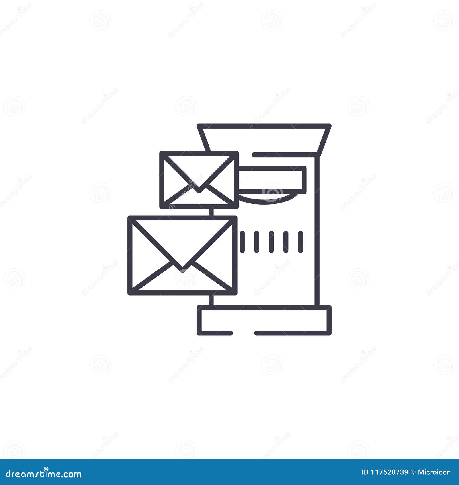 Post Box Linear Icon Concept. Post Box Line Vector Sign, Symbol ...
