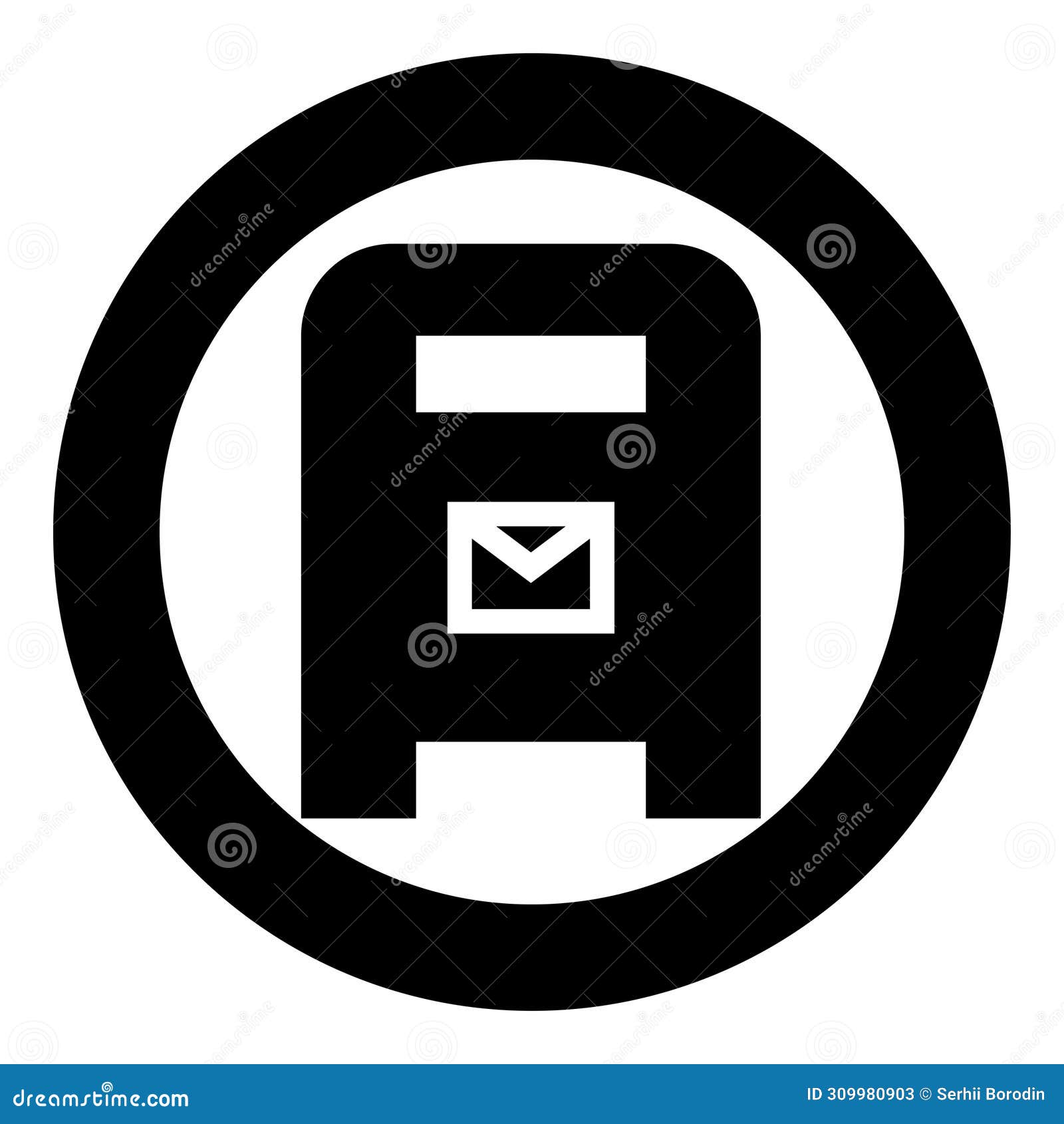 Post Box Mail Postal Letterbox Mailbox Icon in Circle Round Black Color Vector Illustration ...