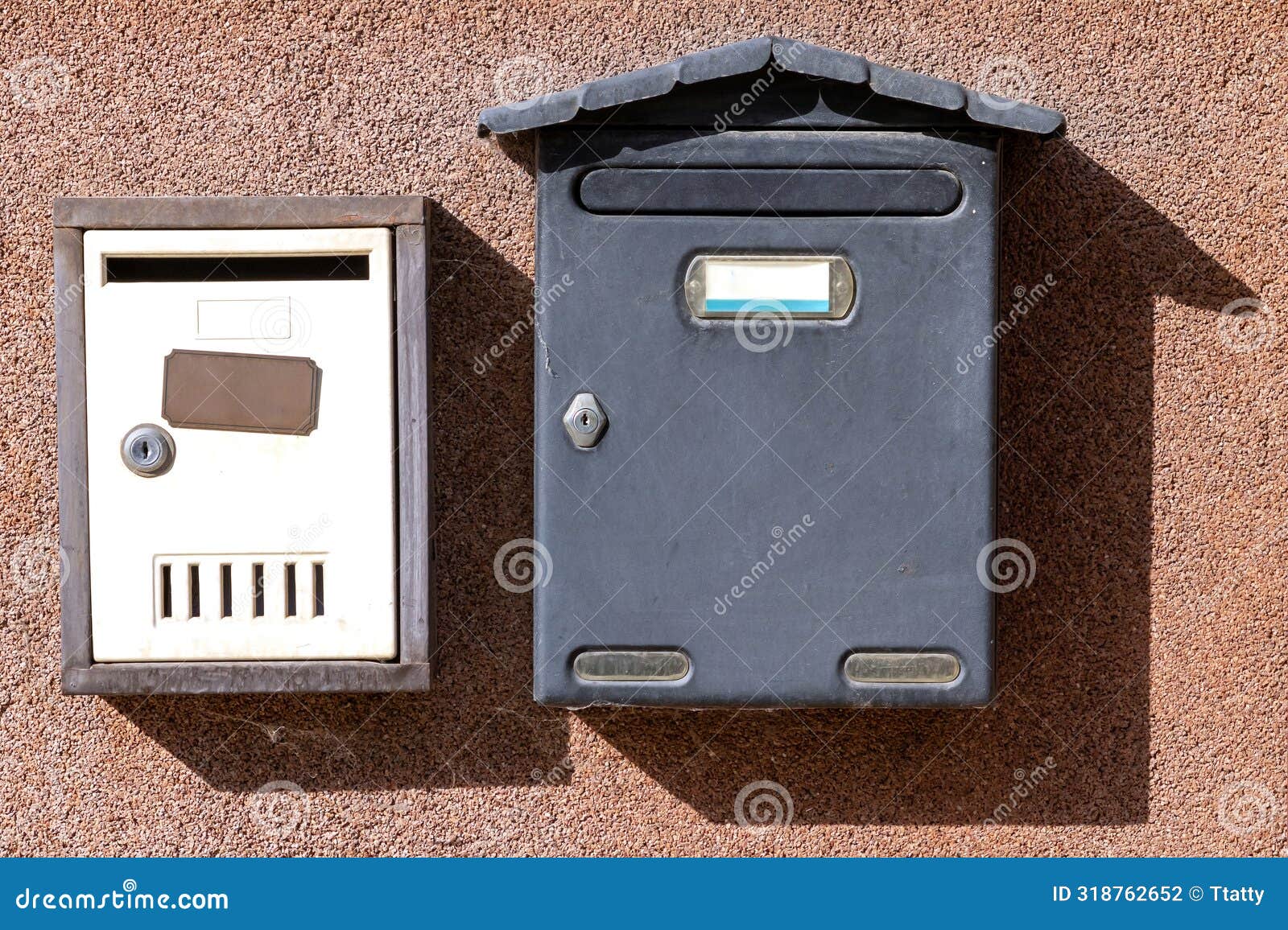 Post Boxes on Building Facade Stock Photo - Image of wall, business ...