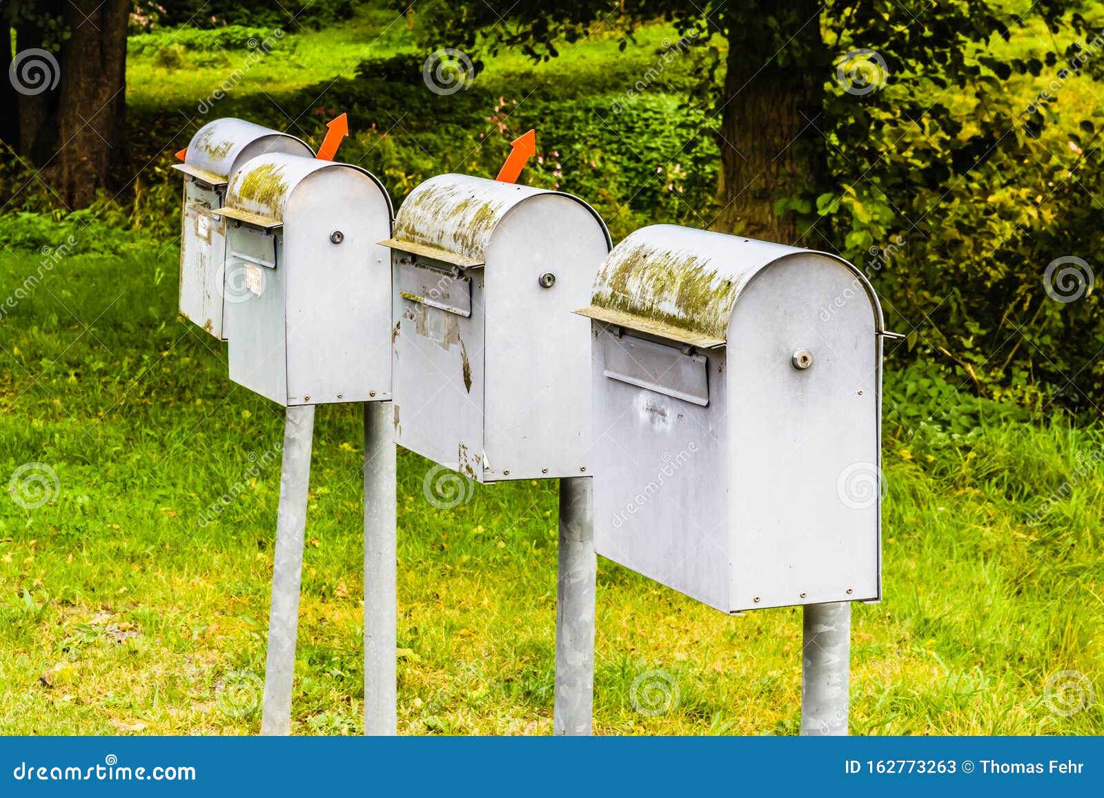 Post Boxes Standing in a Line Stock Image - Image of line, mailbox ...