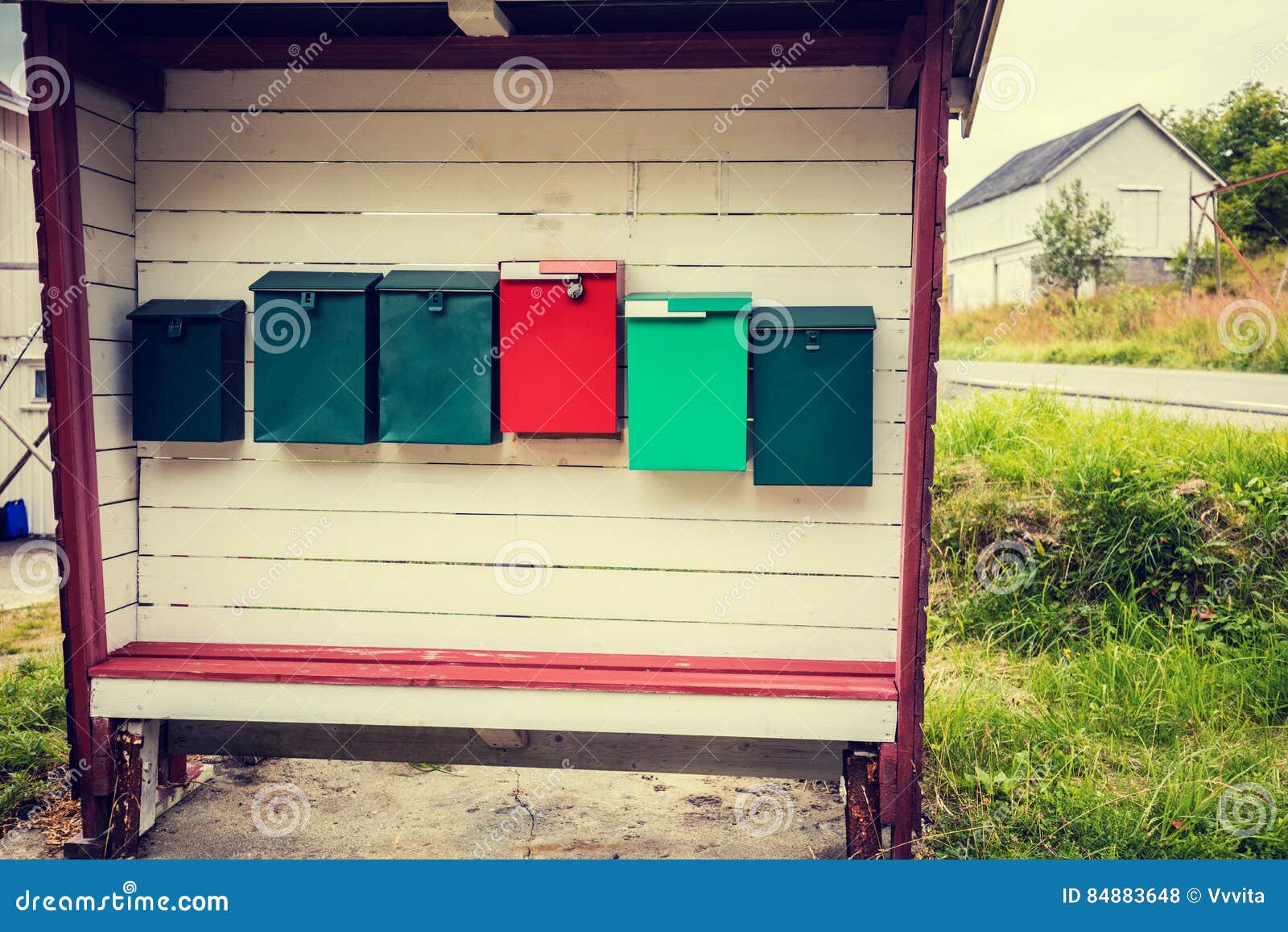 Post boxes on the street stock photo. Image of letterbox - 84883648