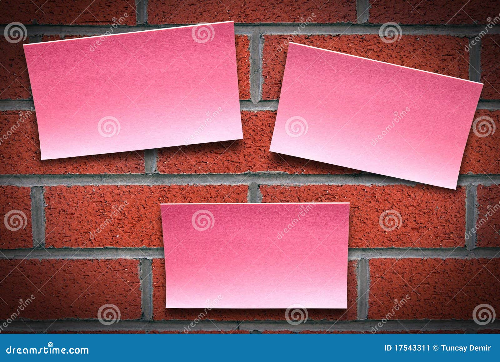 Post it brick wall stock image. Image of office, empty - 17543311