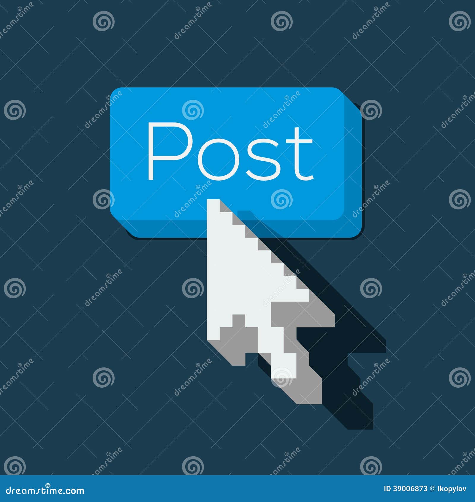 Post Button with Arrow Shaped Cursor Stock Vector - Illustration of ...
