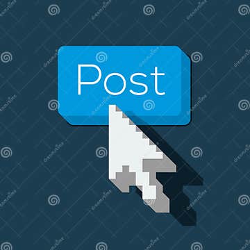 Post Button with Arrow Shaped Cursor Stock Vector - Illustration of ...