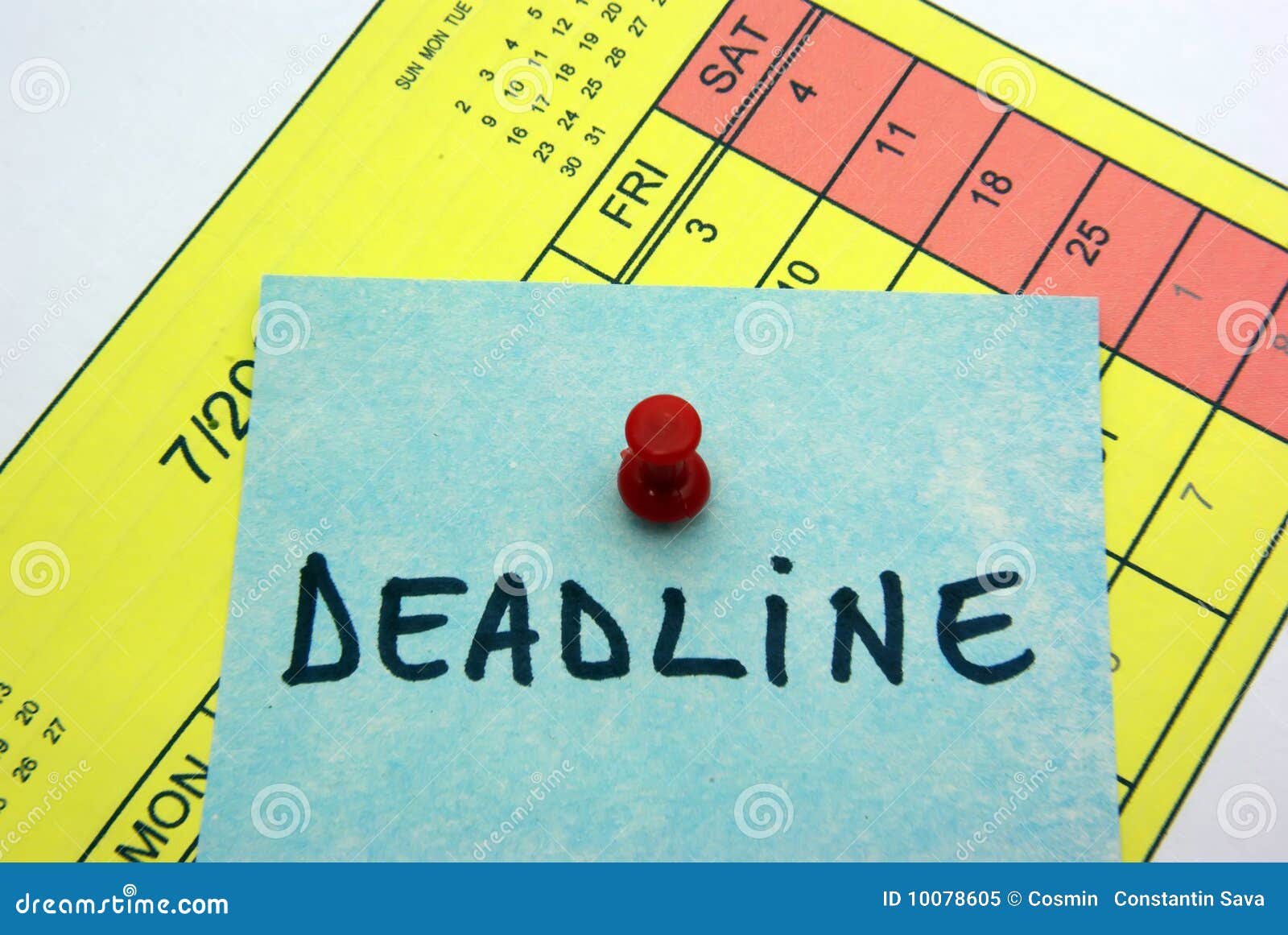 Post it on calendar stock image. Image of deadlines, macro - 10078605