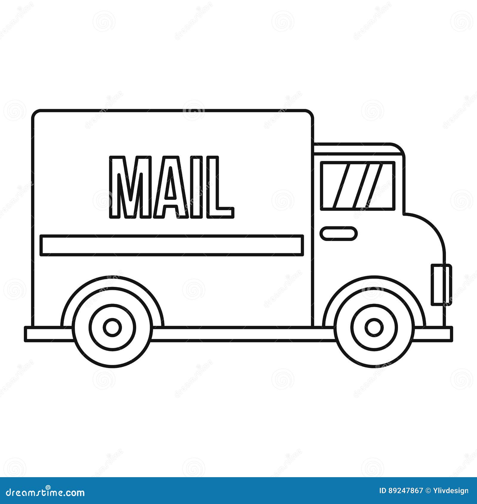 Post Car Icon, Outline Style Stock Vector - Illustration of office ...