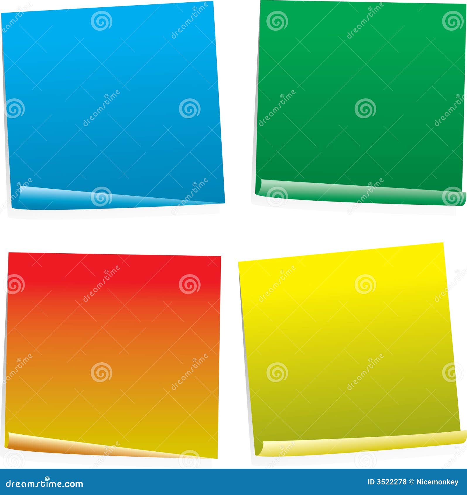 Post it col variation stock vector. Illustration of sticky - 3522278