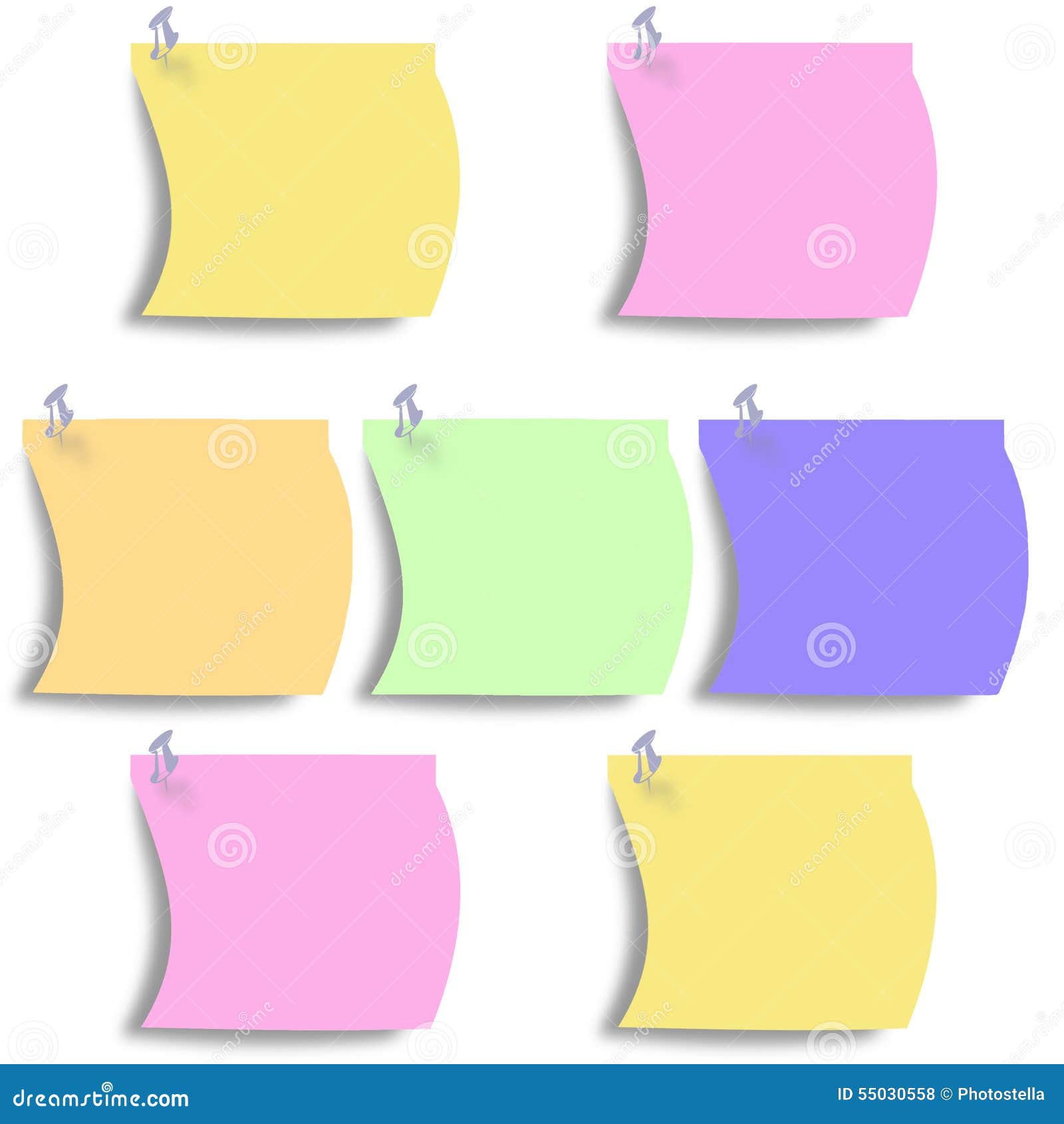 Post-it coloré illustration stock. Illustration du broche - 55030558