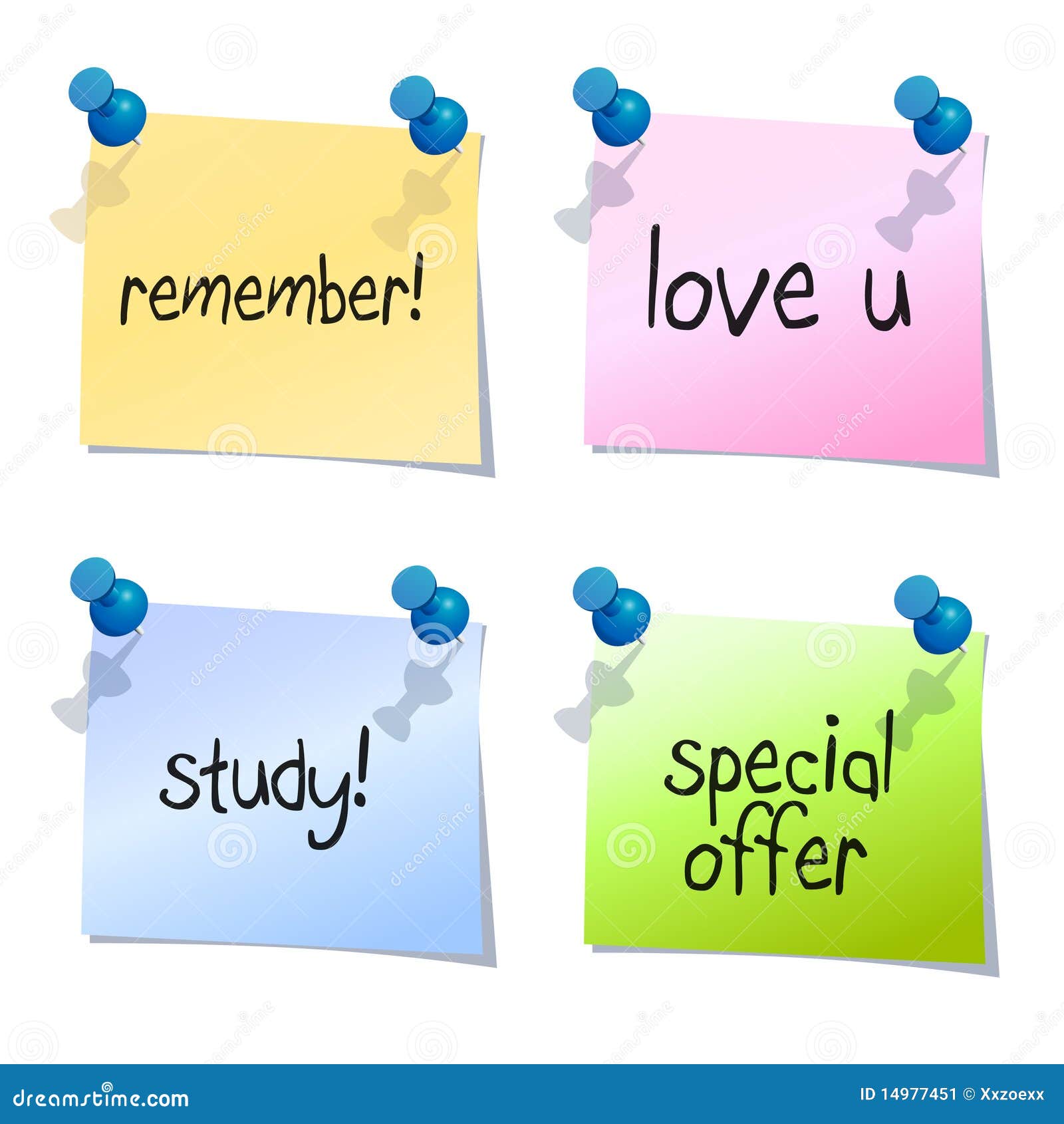 Post-it Coloreado Con El Texto Ilustración del Vector - Ilustración de ...