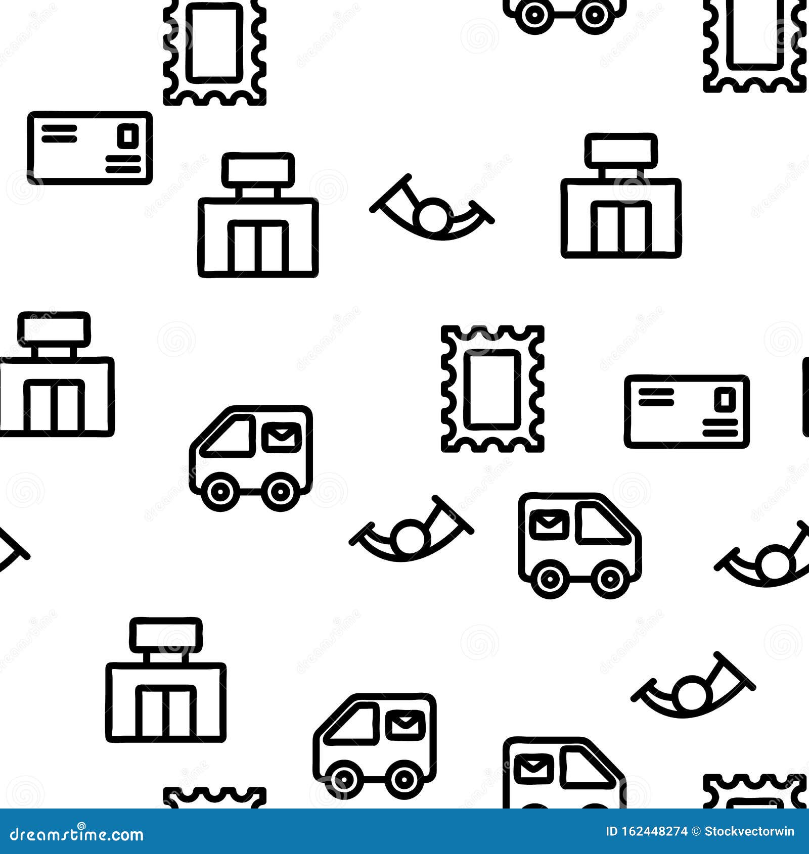 Post Company Vector Seamless Pattern Stock Vector - Illustration of ...