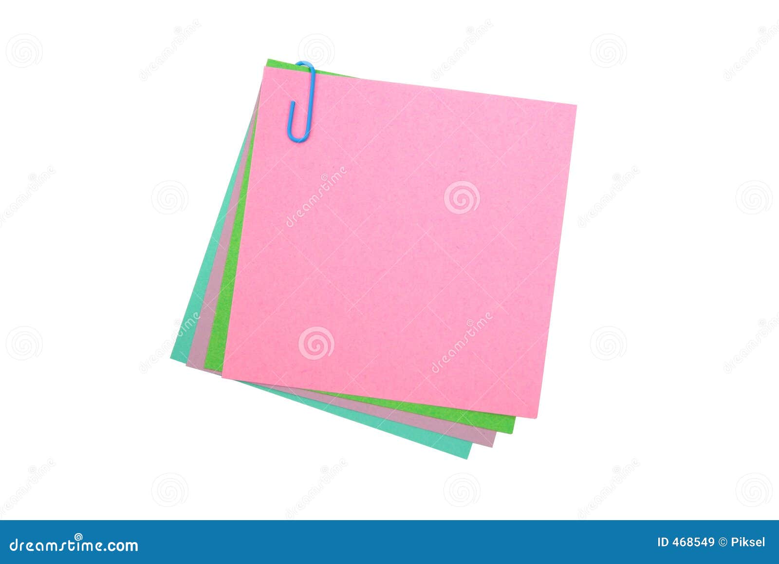 Post-it Con Un Clip De Papel Imagen de archivo - Imagen de documento ...