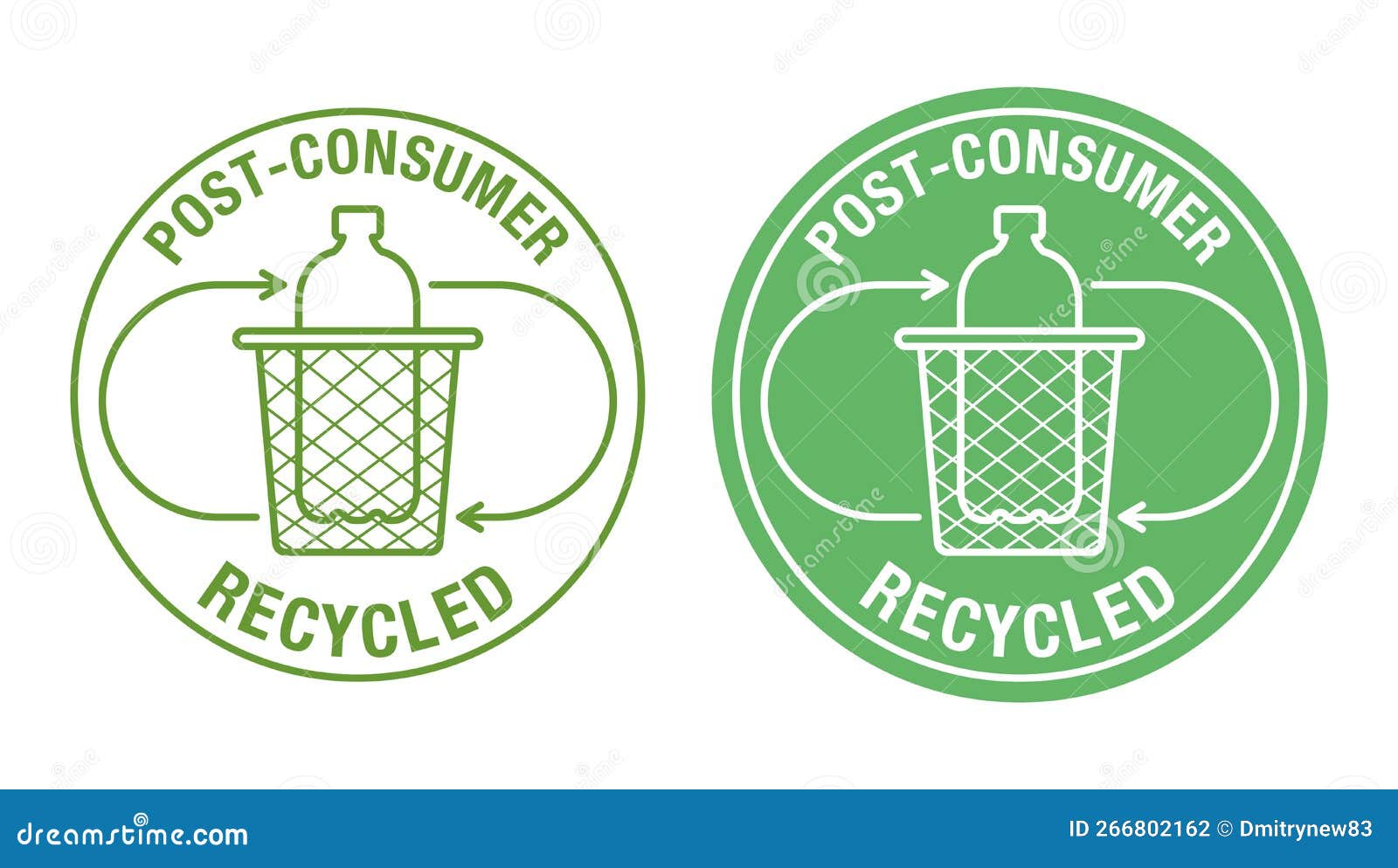 Post-consumer Recycled Material Flat Sticker Stock Vector ...