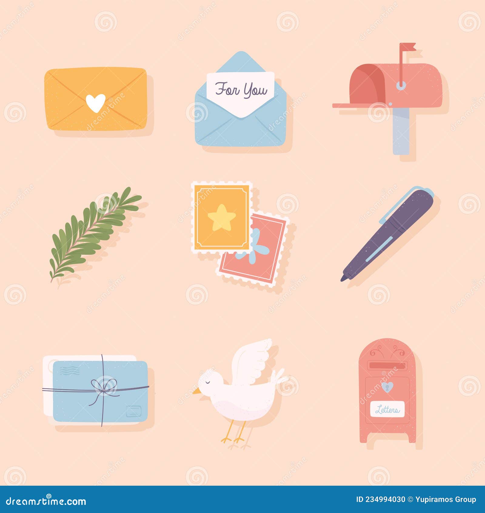 Post courier letters stock vector. Illustration of vector - 234994030