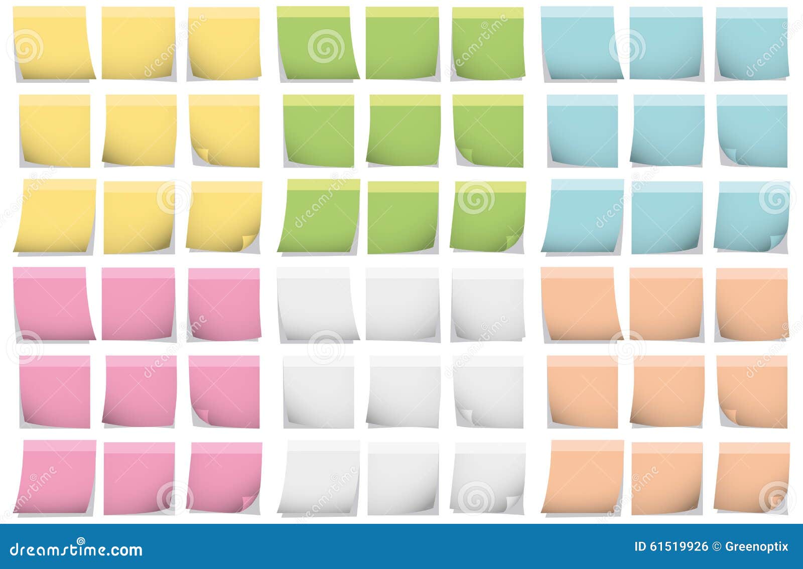 Post-it De Collection De Graphique De Vecteur D'illustration ...