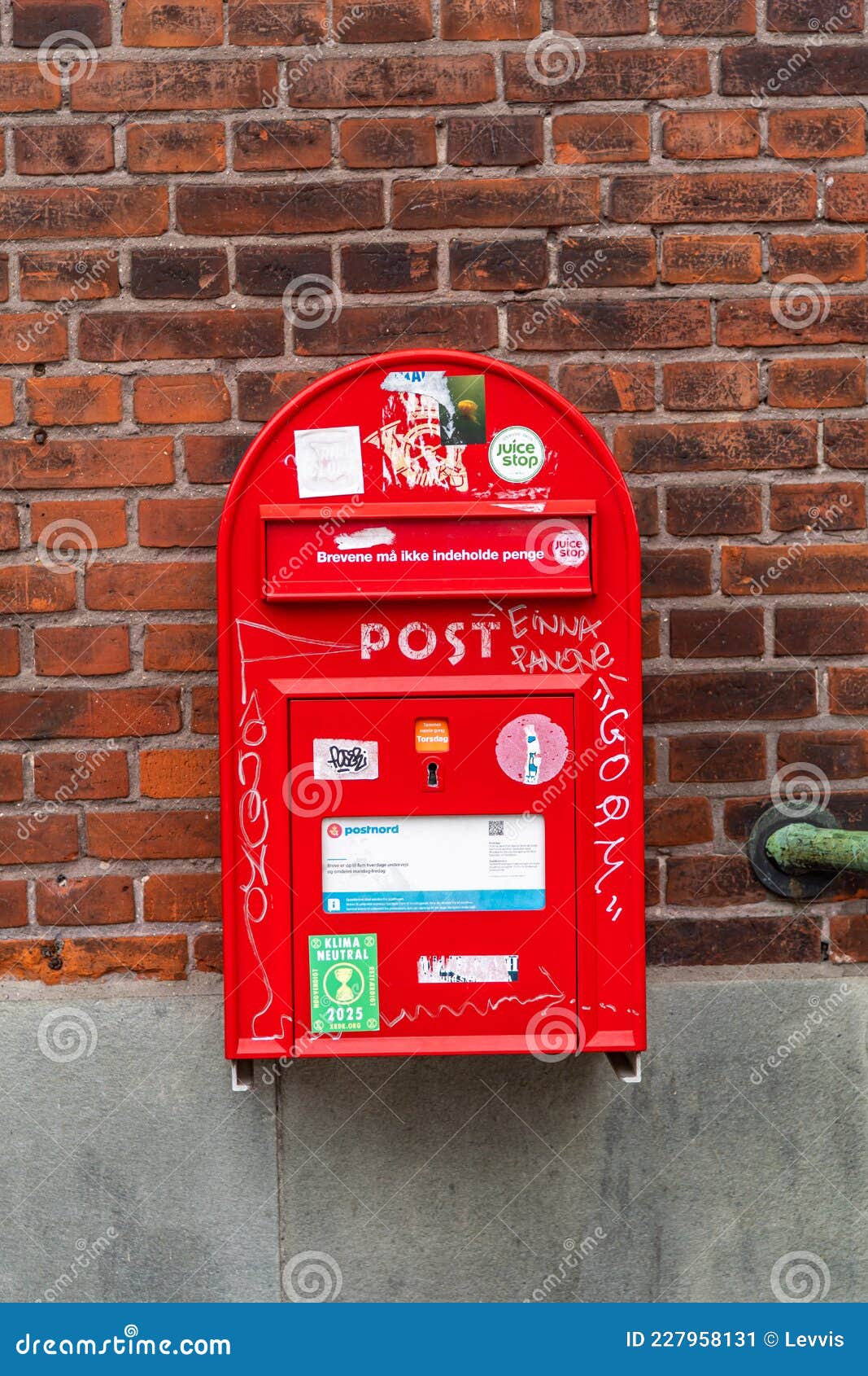 Post Denmark, Danish Mail Box, at Aarhus, August 18, 2021, Central City ...