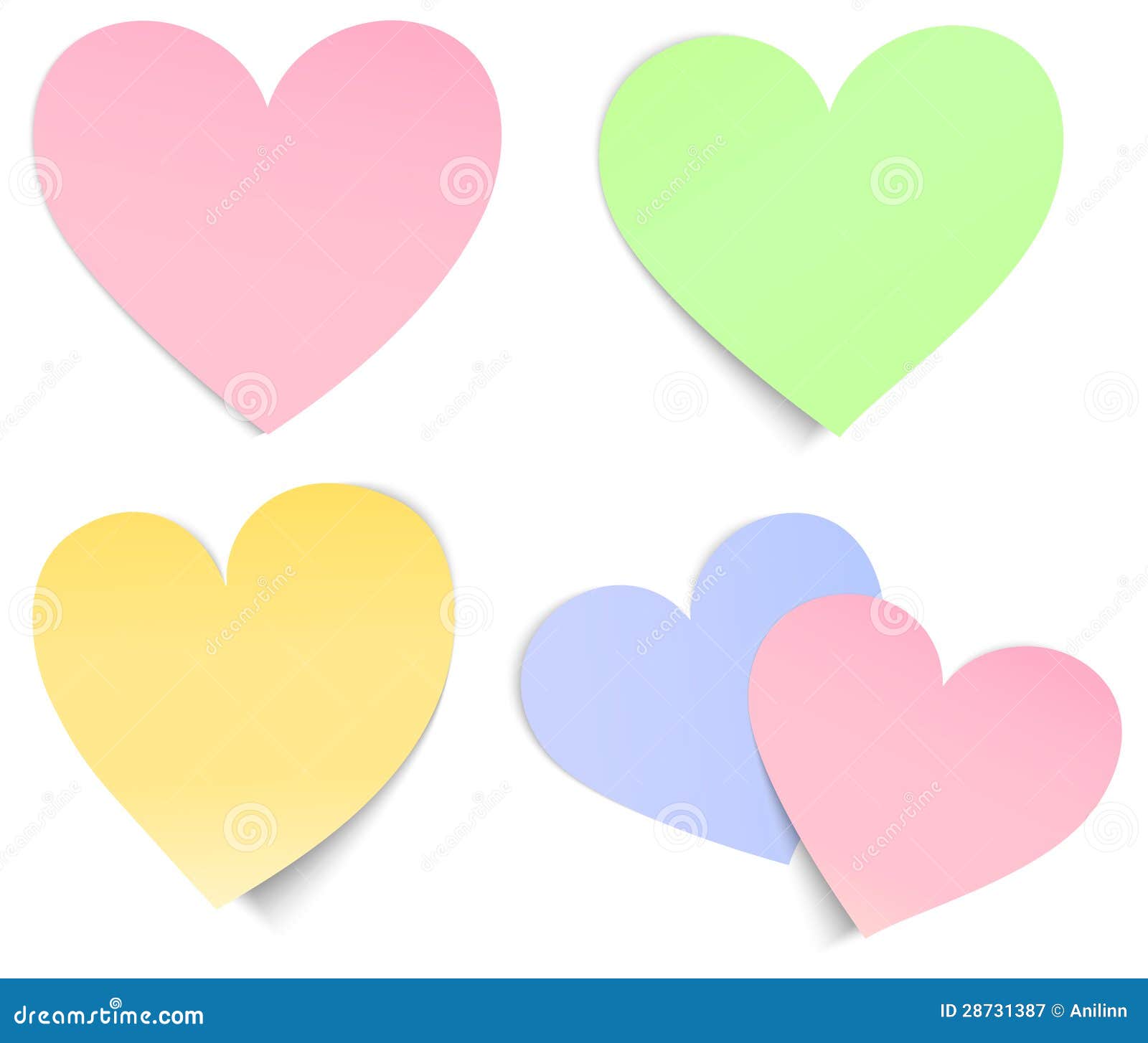 Post-it En Forme De Coeur Multicolore Illustration de Vecteur ...