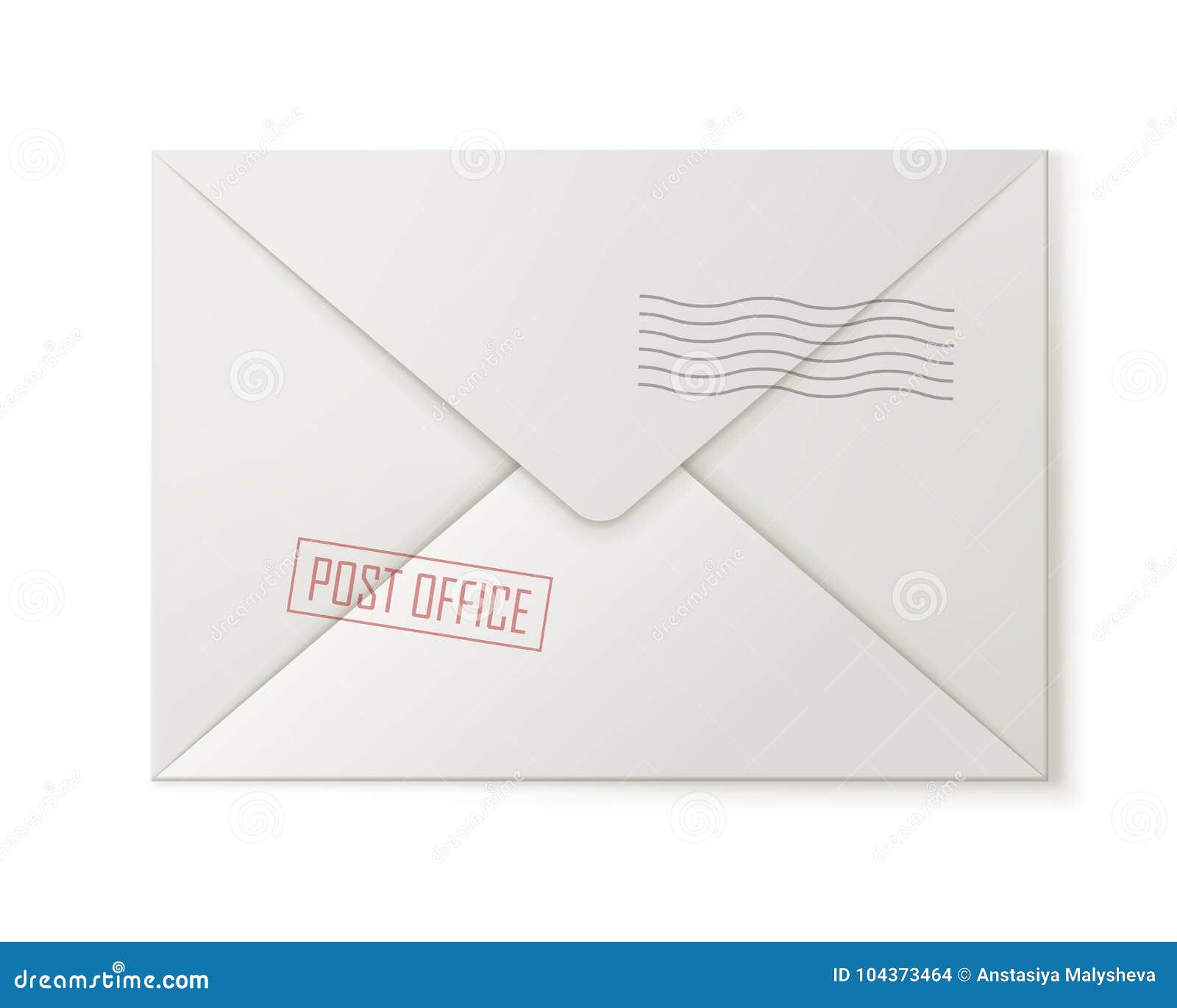 Post Envelope, Back View, Isolated Stock Vector - Illustration of ...