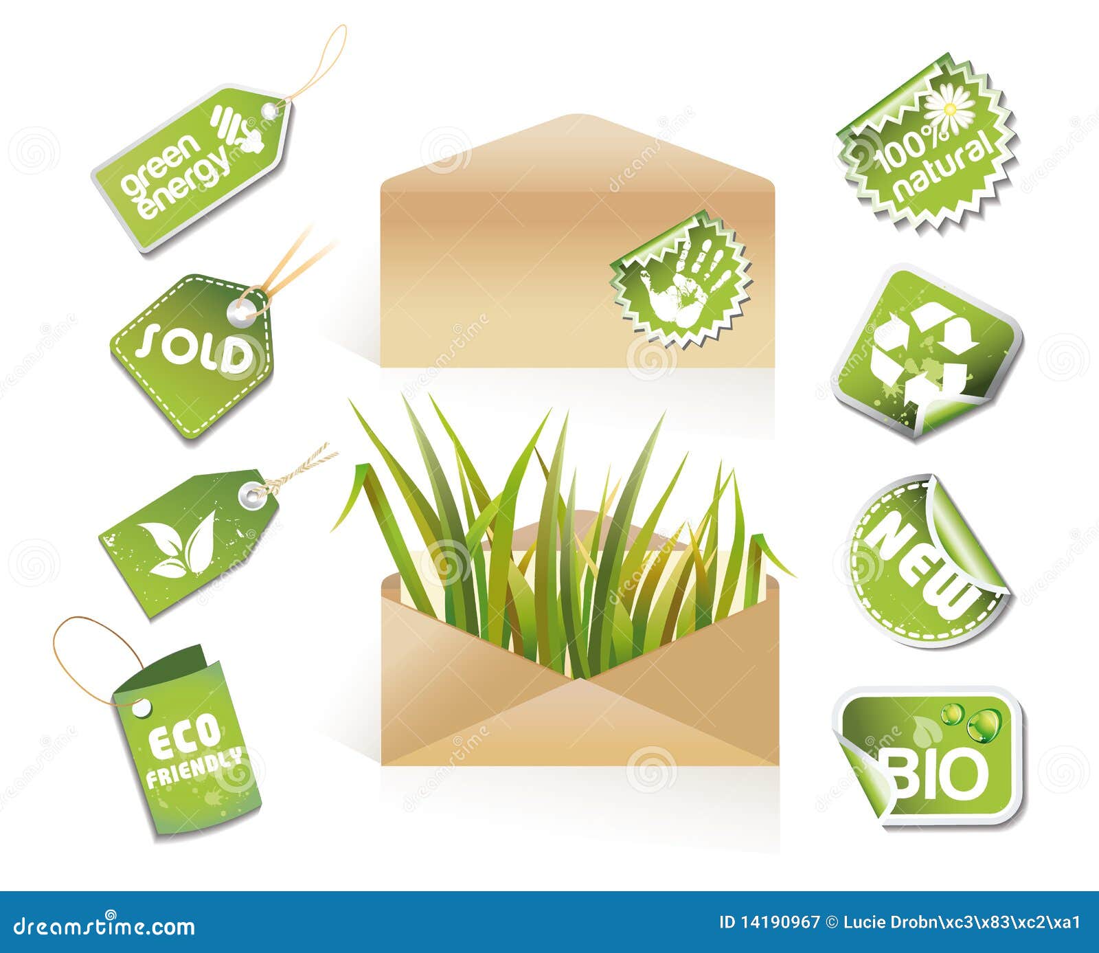 Post envelopes - eco idea stock vector. Illustration of design - 14190967