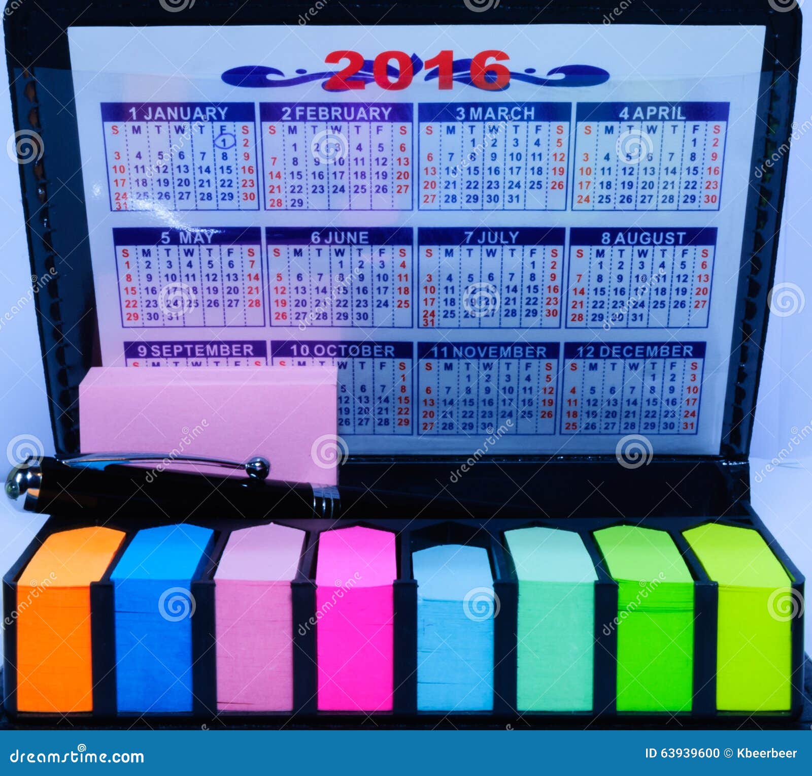 Post-it et calendrier photo stock. Image du blanc, papier - 63939600