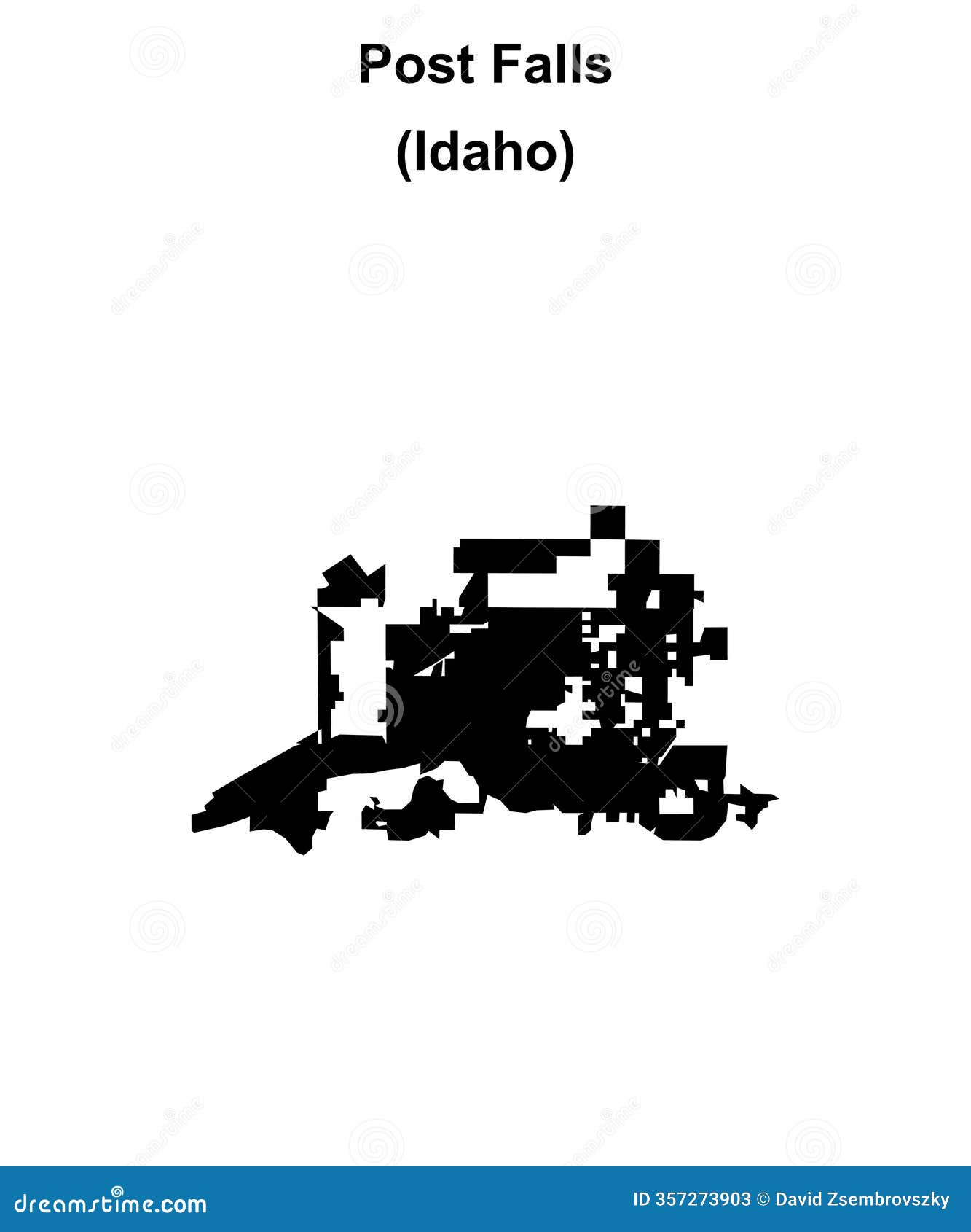 Post Falls outline map stock vector. Illustration of contour - 357273903