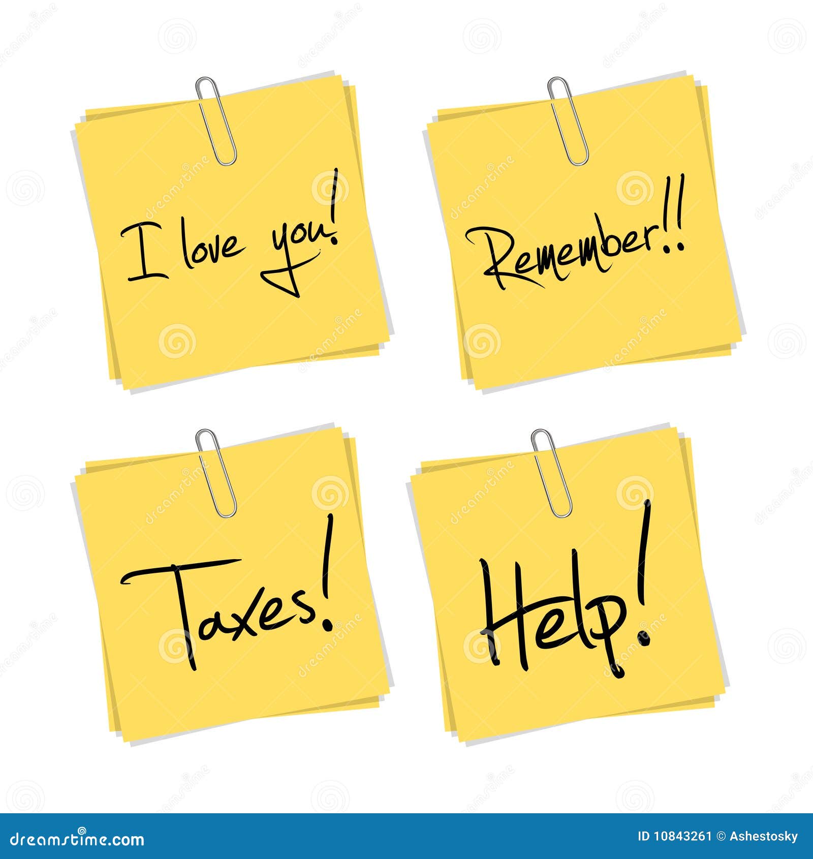 Post-it Fijado Con Vector Del Texto Ilustración del Vector ...