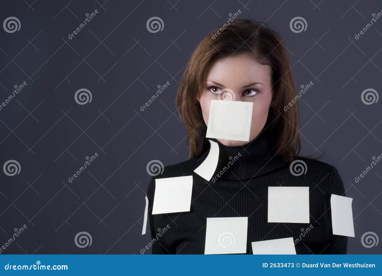 Post-it girl stock image. Image of female, girl, pretty - 2633473