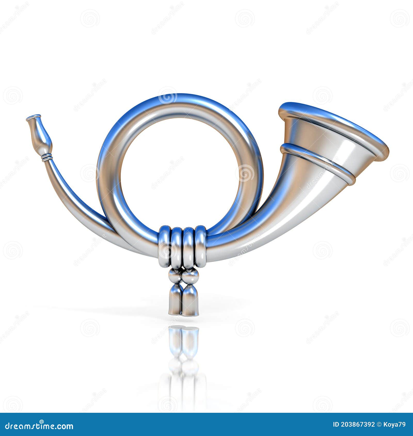 Post Horn Isolated on White Stock Illustration - Illustration of german ...