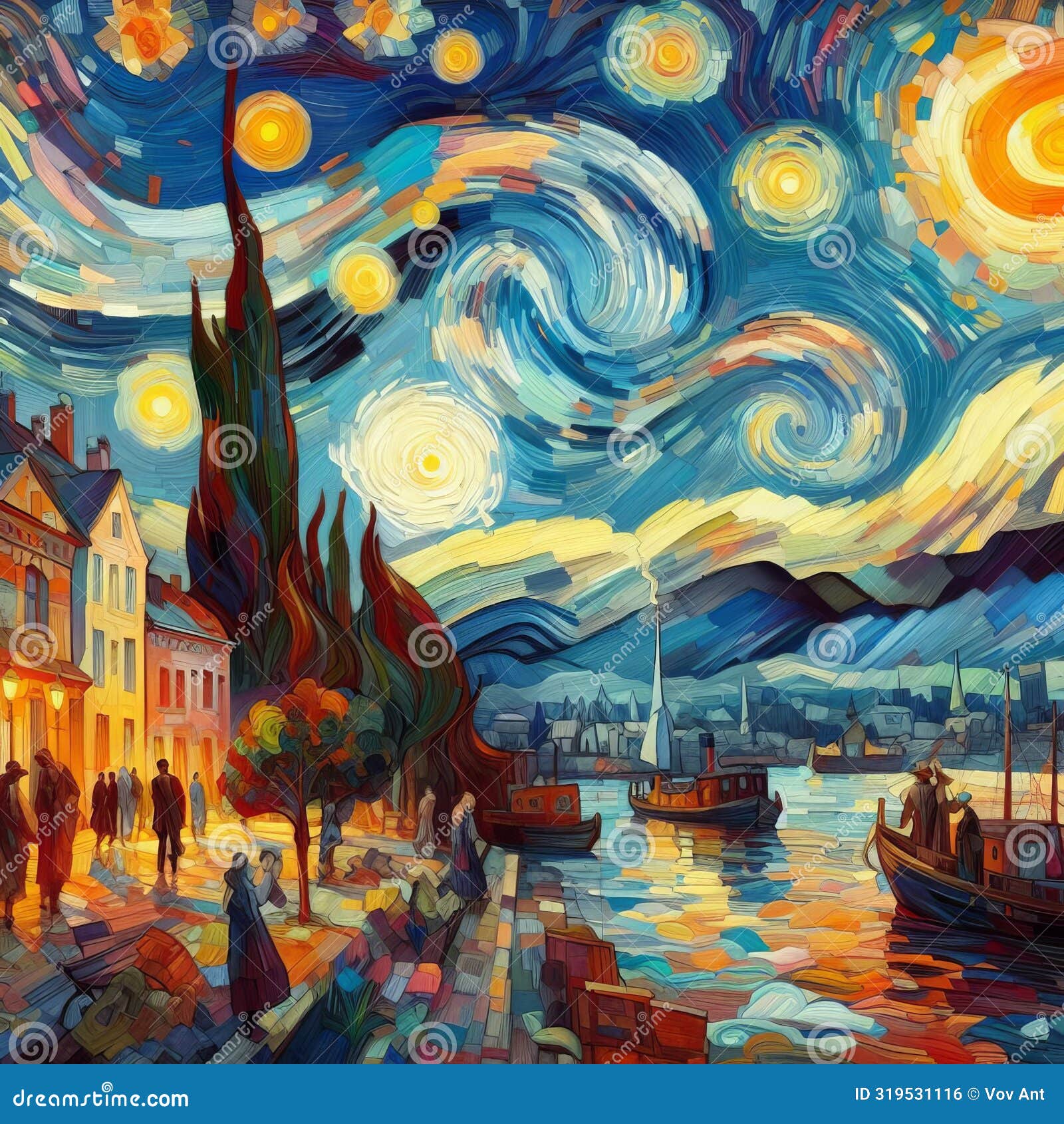 Post Impressionist Art a Post Impressionist Artwork Inspired Stock ...