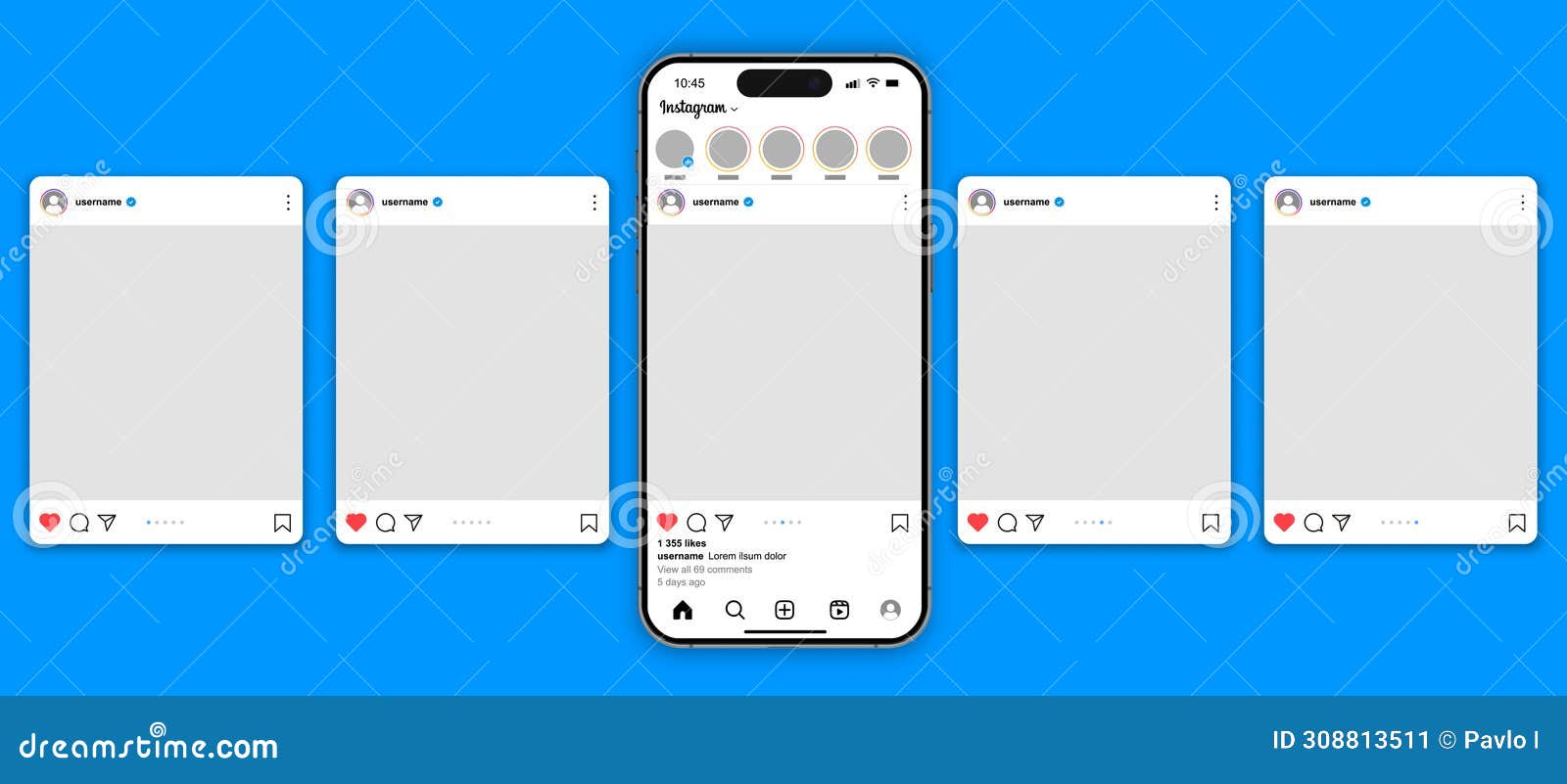 Instagram Mockup. Interface Template On Apple IPhone. Screen Interface ... Instagram Mockup. Interface Template On Apple IPhone. Screen Interface ...