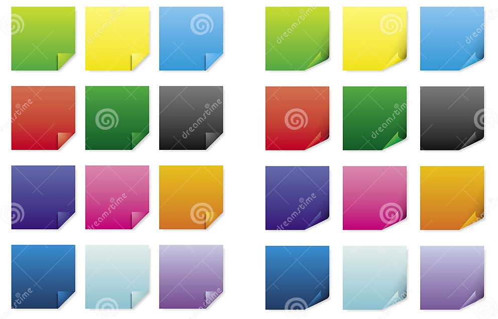 Post-Its (vector) stock vector. Illustration of curled - 3693055