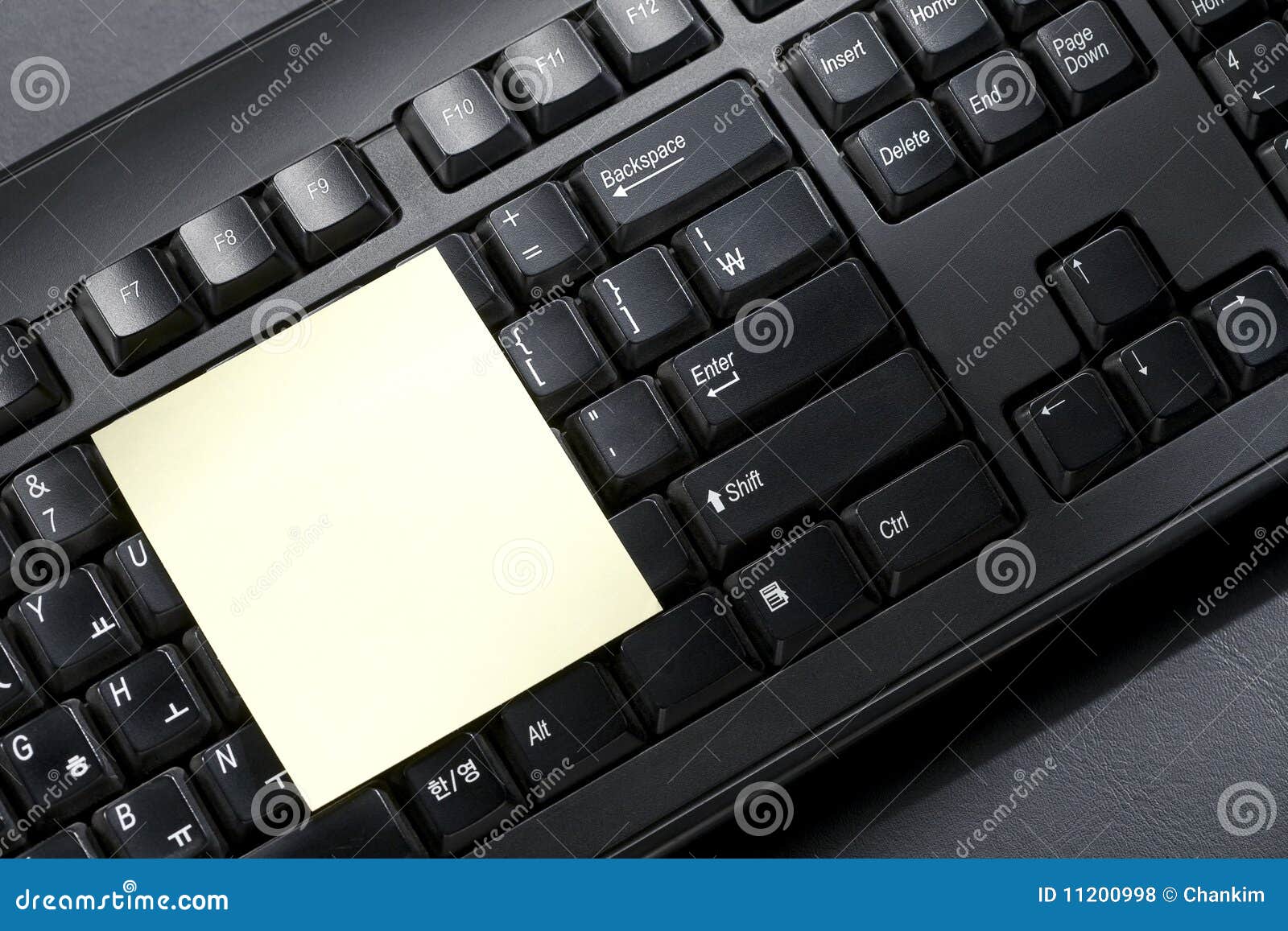 Post-it and keyboard stock photo. Image of black, computer - 11200998