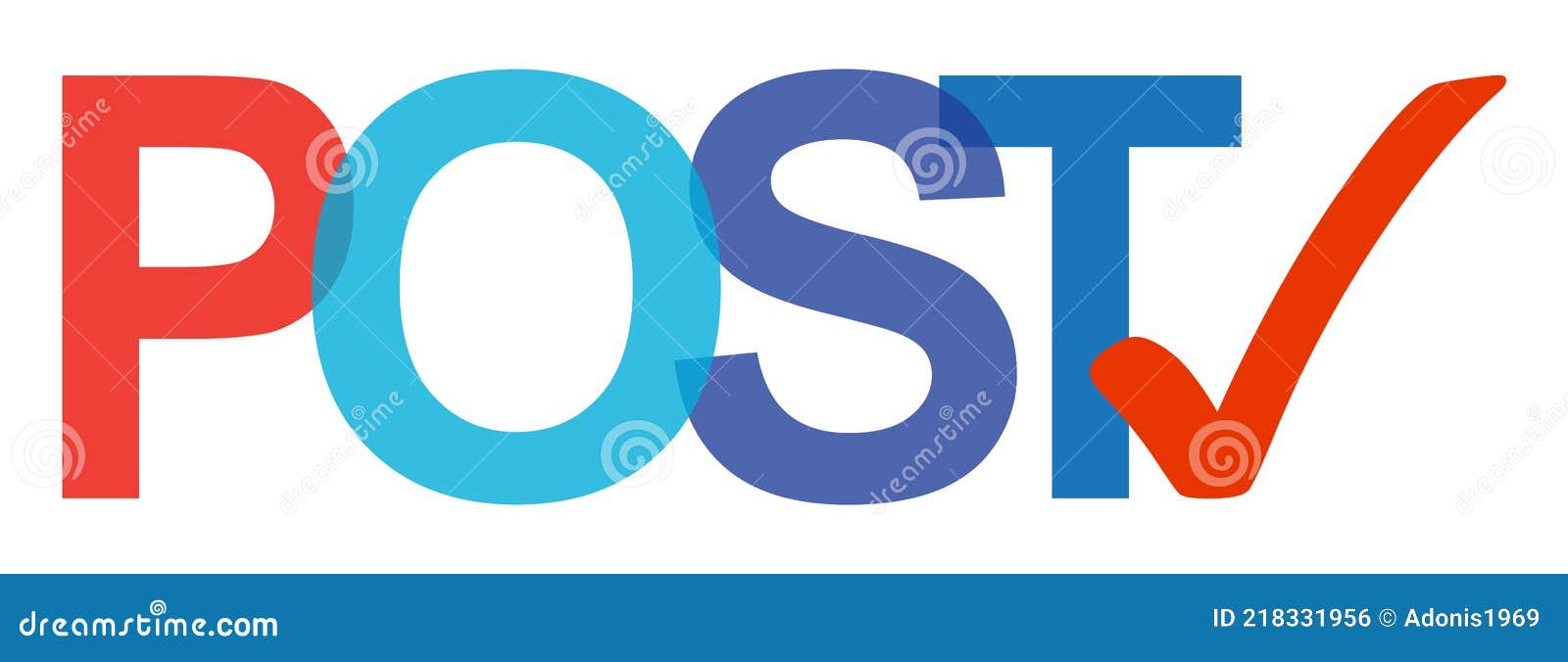 Post colorful letters stock illustration. Illustration of blue - 218331956