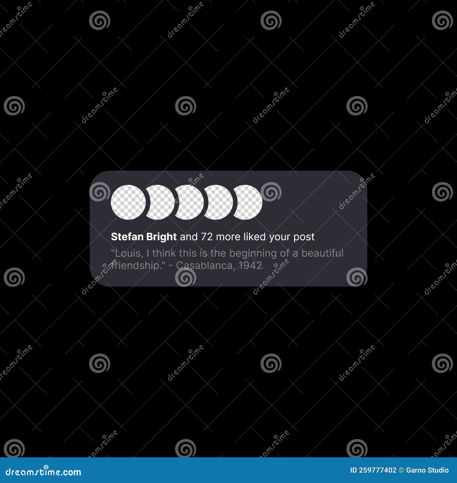 Post Like Notification Banner Illustration Social Media Ui Concept Five Empty Circles For