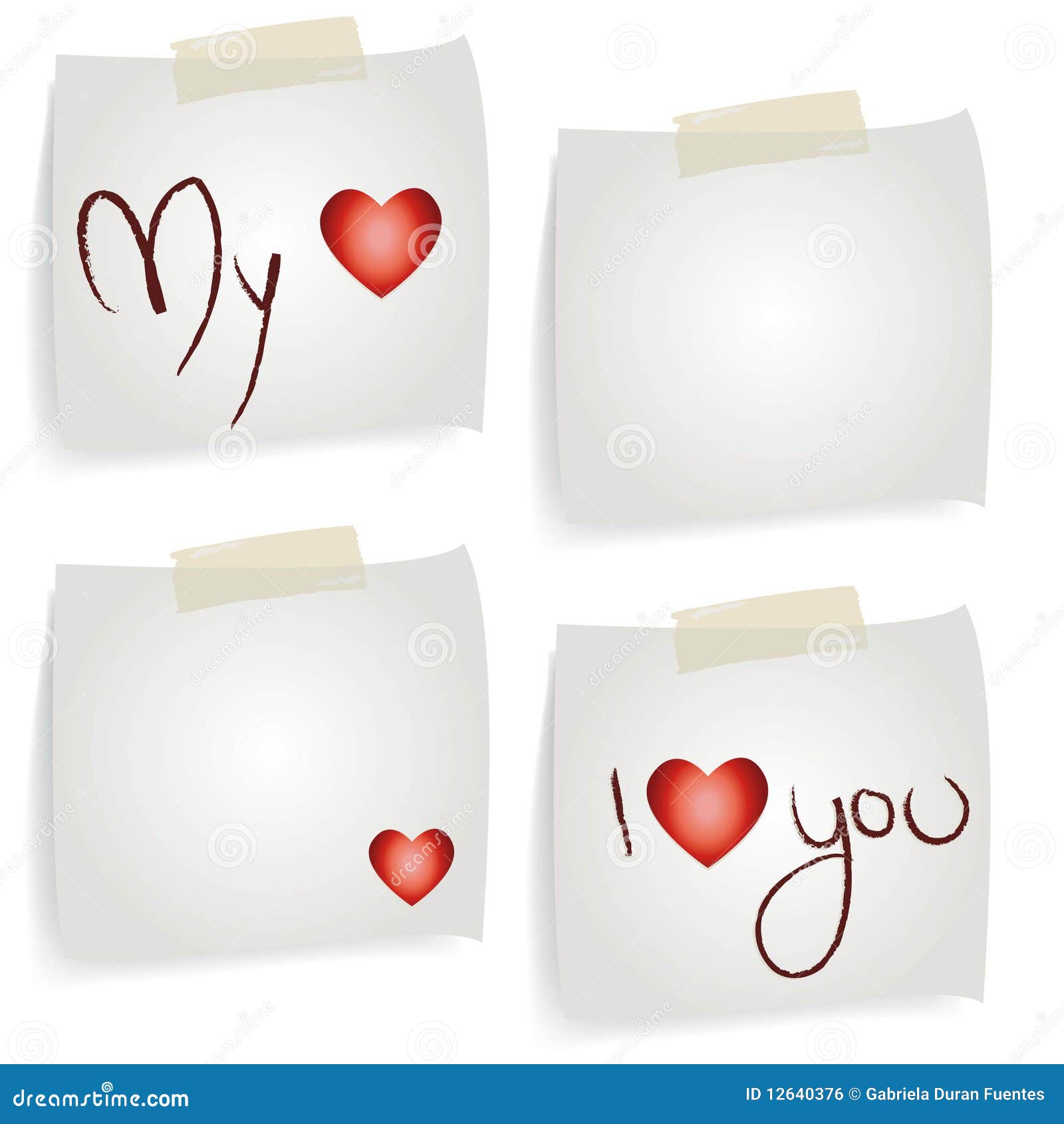 Post it Love stock vector. Illustration of holiday, retro - 12640376