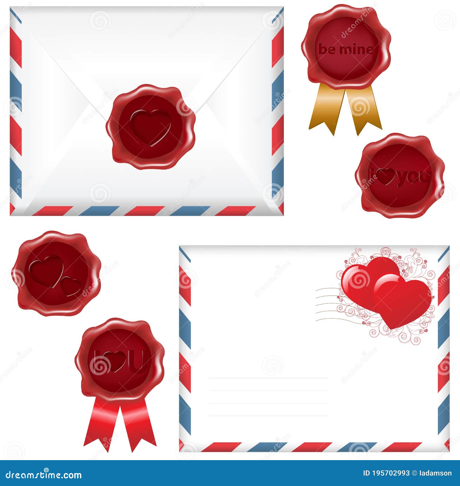 Post Love Set stock vector. Illustration of message - 195702993