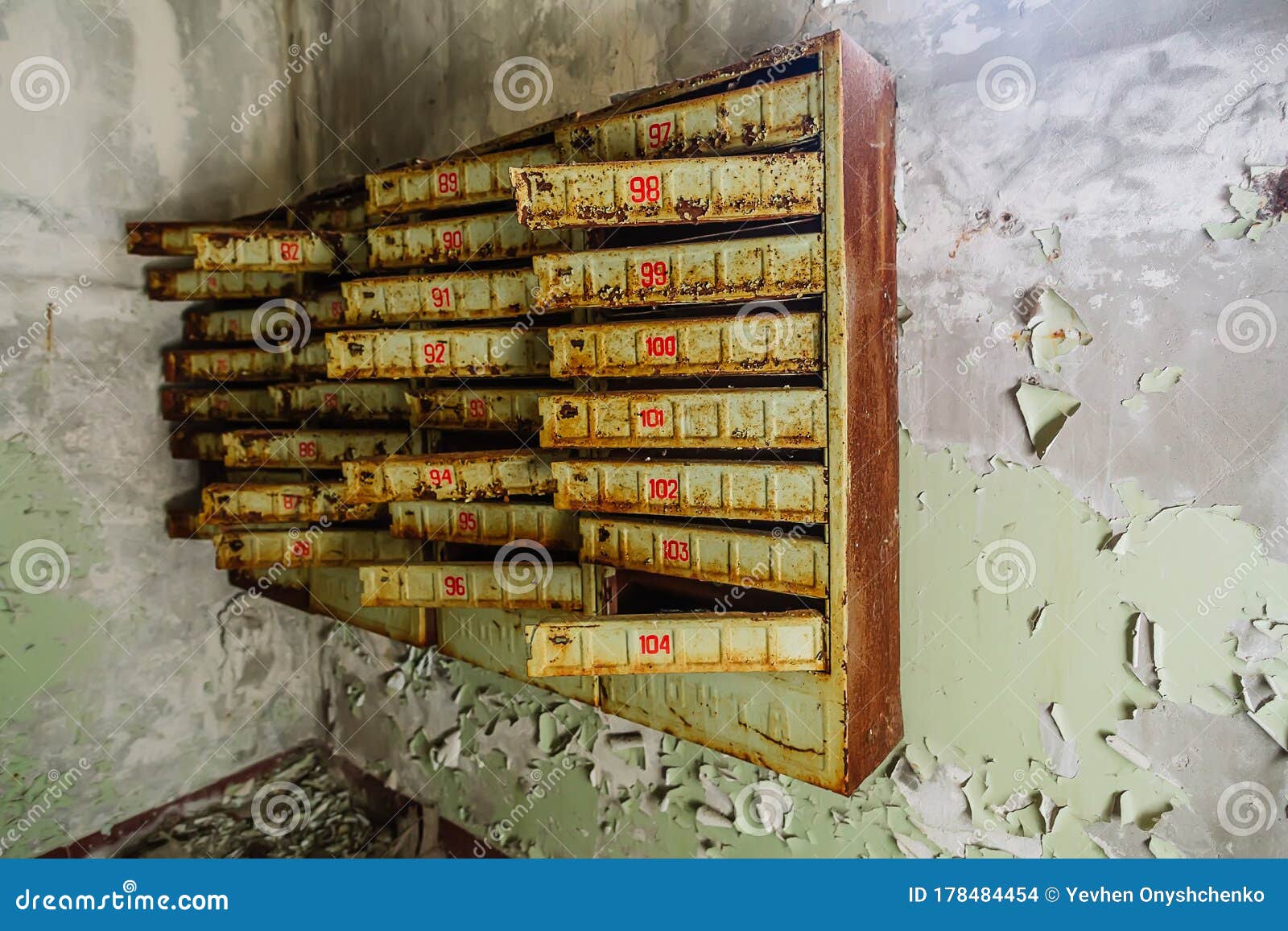Post Mail Boxes in Abandoned Building in Ghost Town Pripyat Chornobyl ...