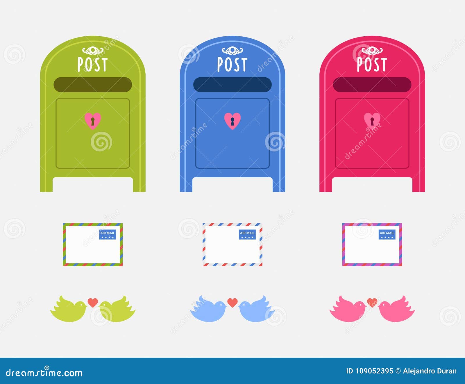 Post mail boxes stock vector. Illustration of message - 109052395