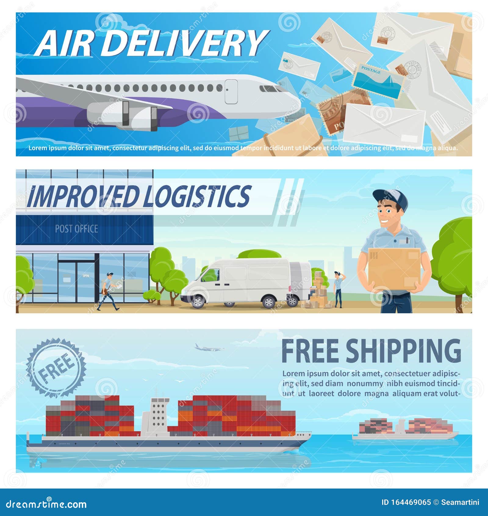 Post Mail Delivery and Shipping Service Stock Vector - Illustration of ...