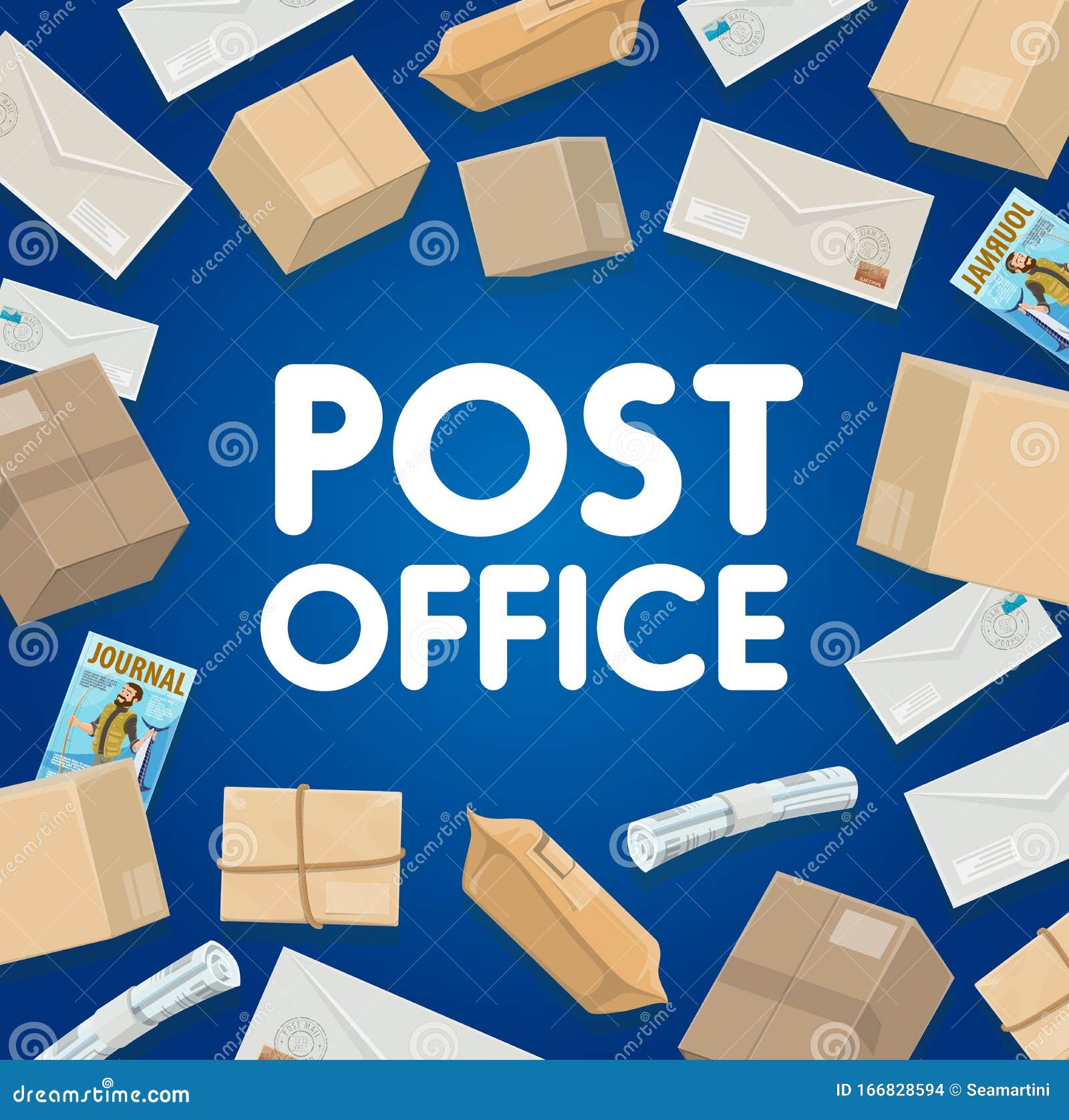 Post Mail, Newspapers, Parcel and Letters Delivery 向量例证 - 插画 包括有 邮箱, 报纸 ...