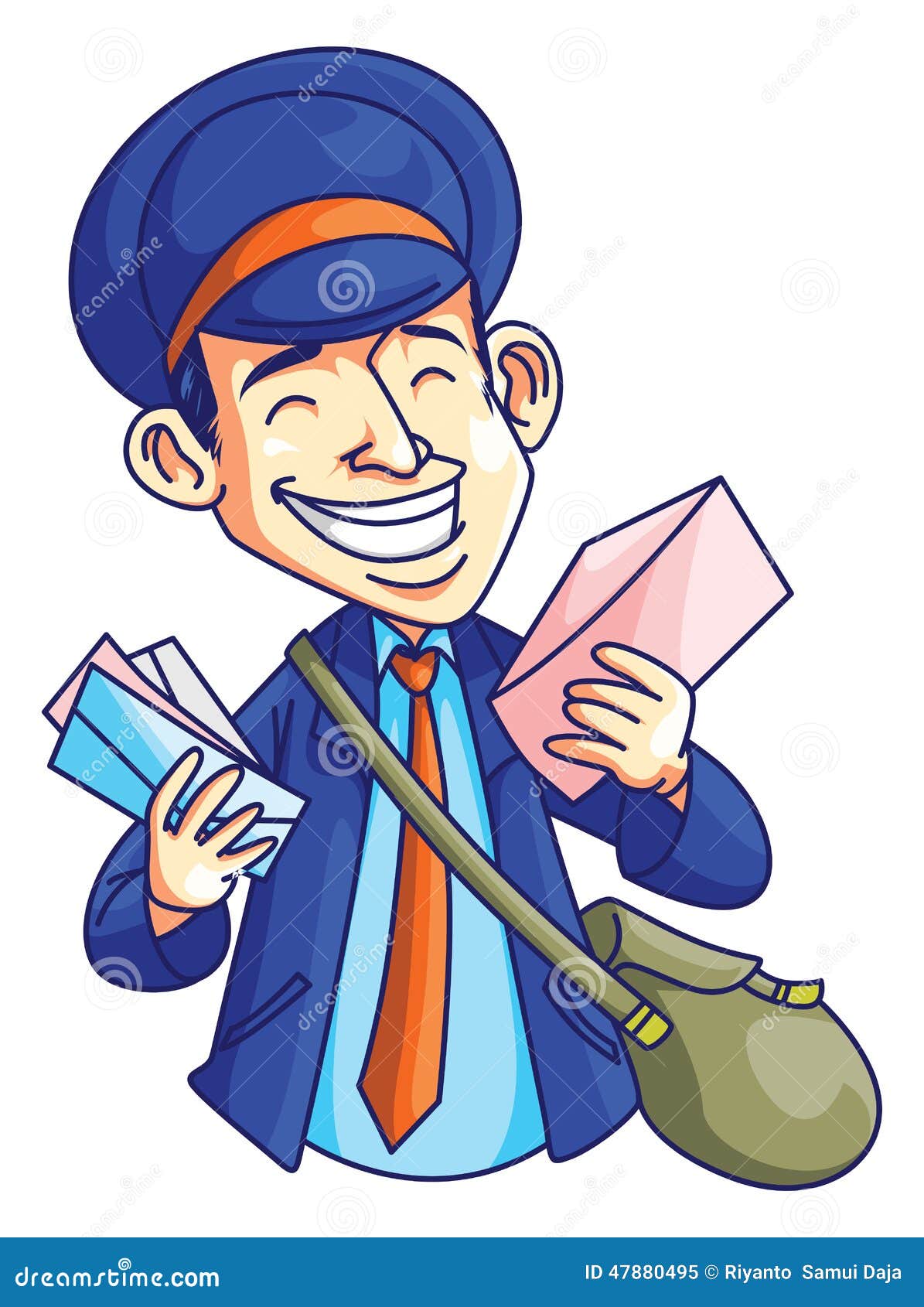 Post Man stock vector. Illustration of cartoon, business - 47880495