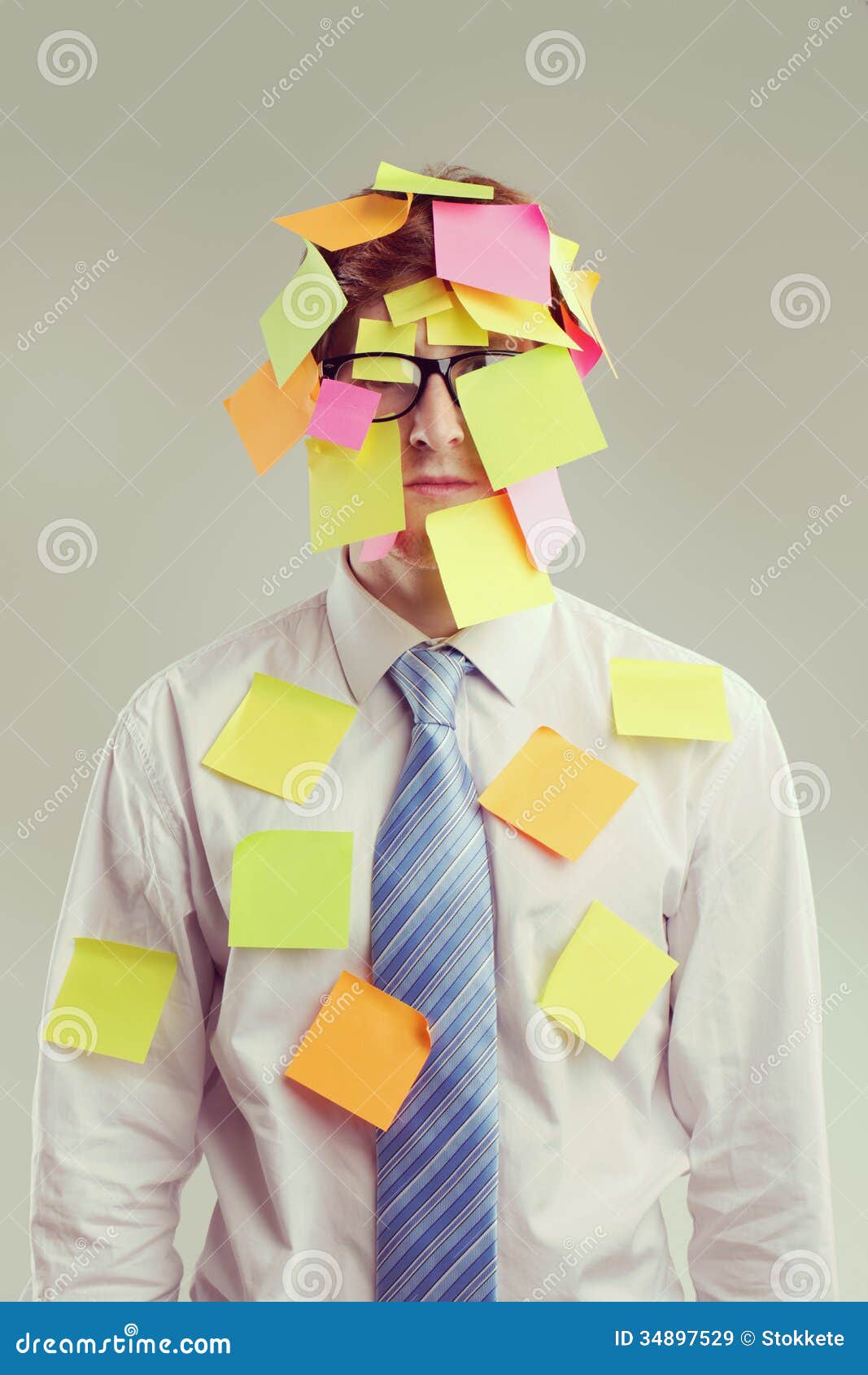 Post-it man stock image. Image of portrait, humorous - 34897529