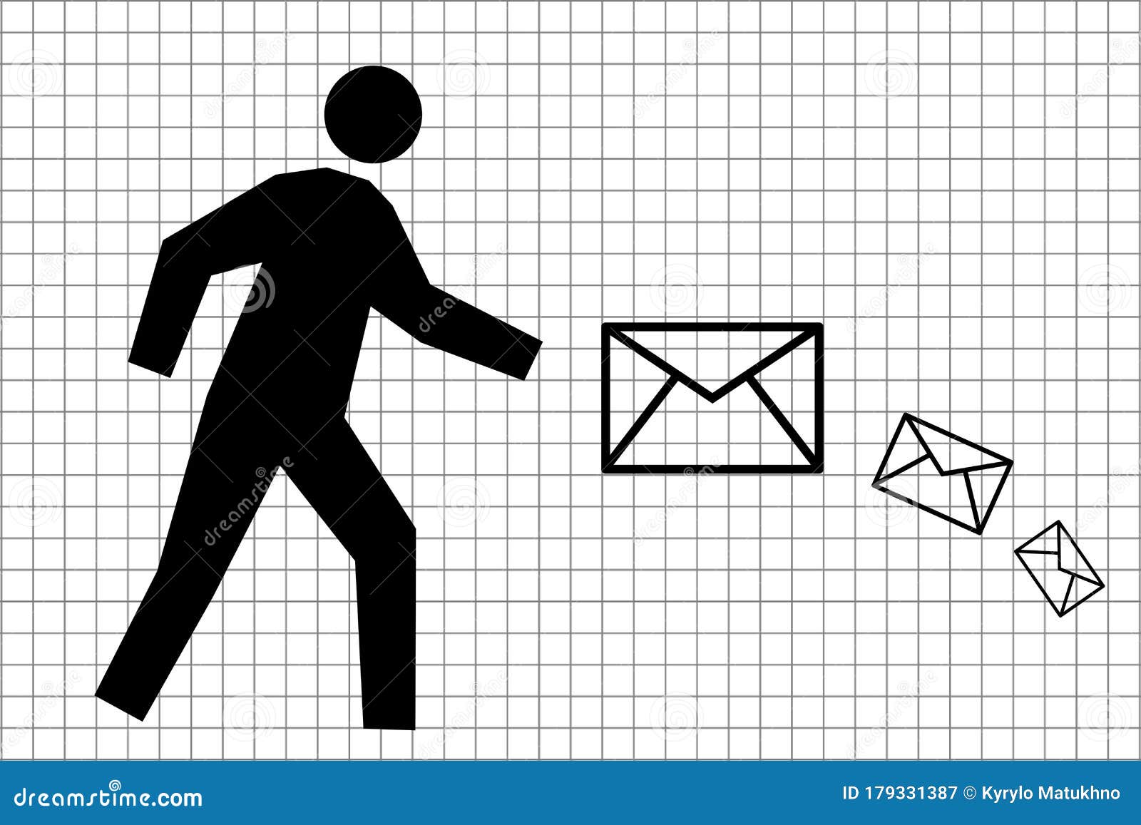 Post and Man. Simple Post. Simple Illustration Stock Illustration ...