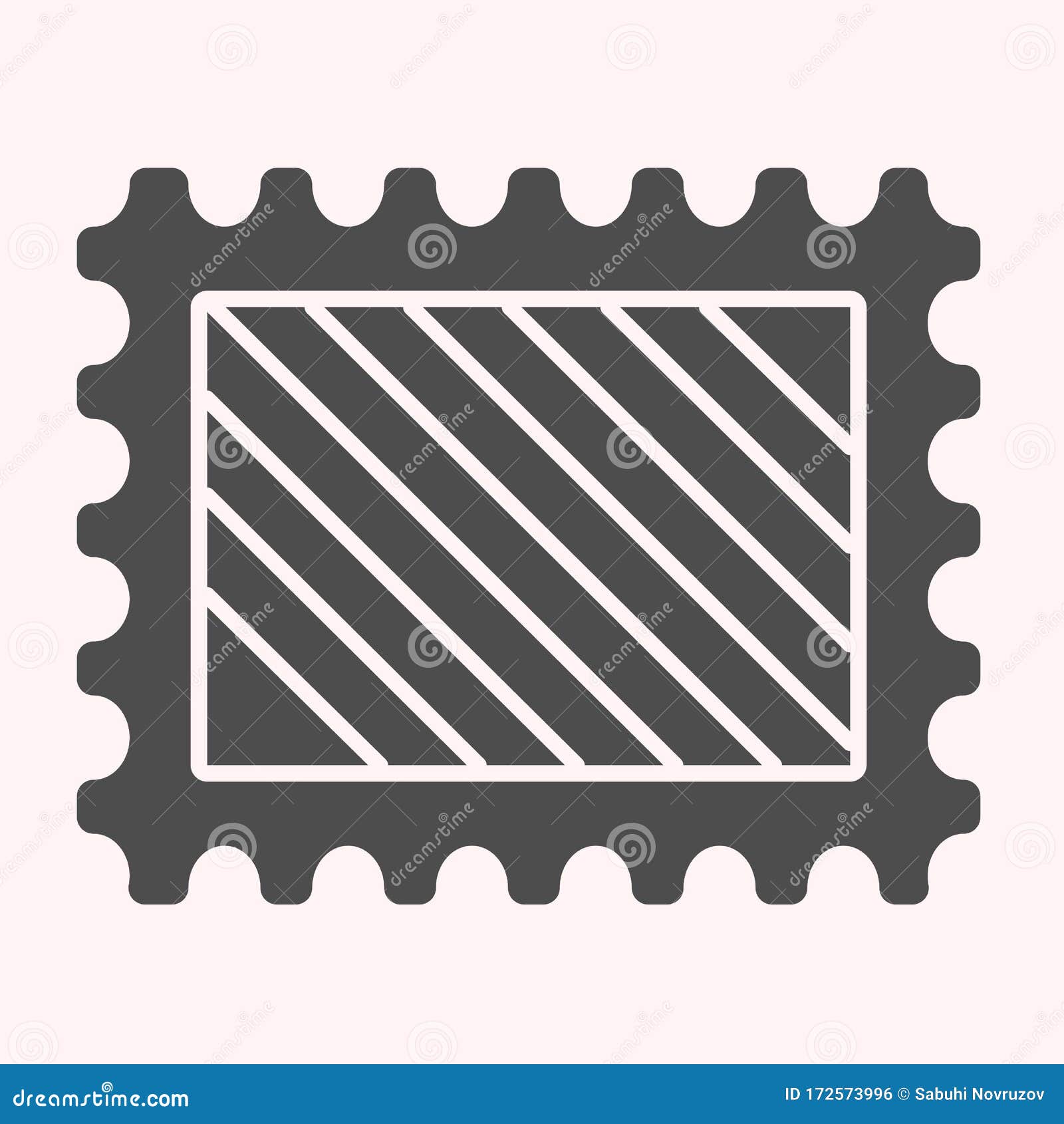 Post Mark Glyph Icon. Letter Postage Sticker Stock Vector ...