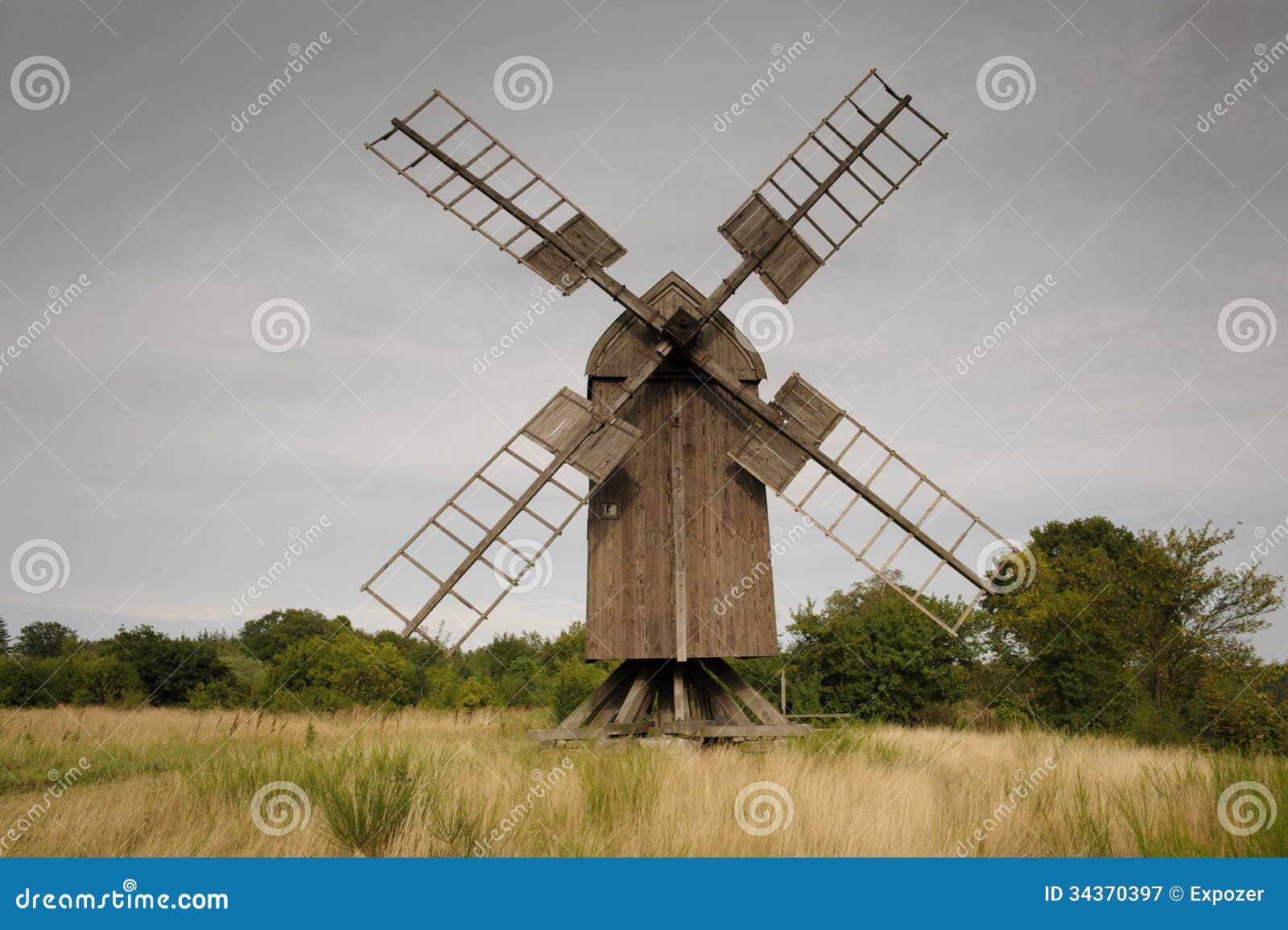 Post mill stock image. Image of agriculture, architecture - 34370397